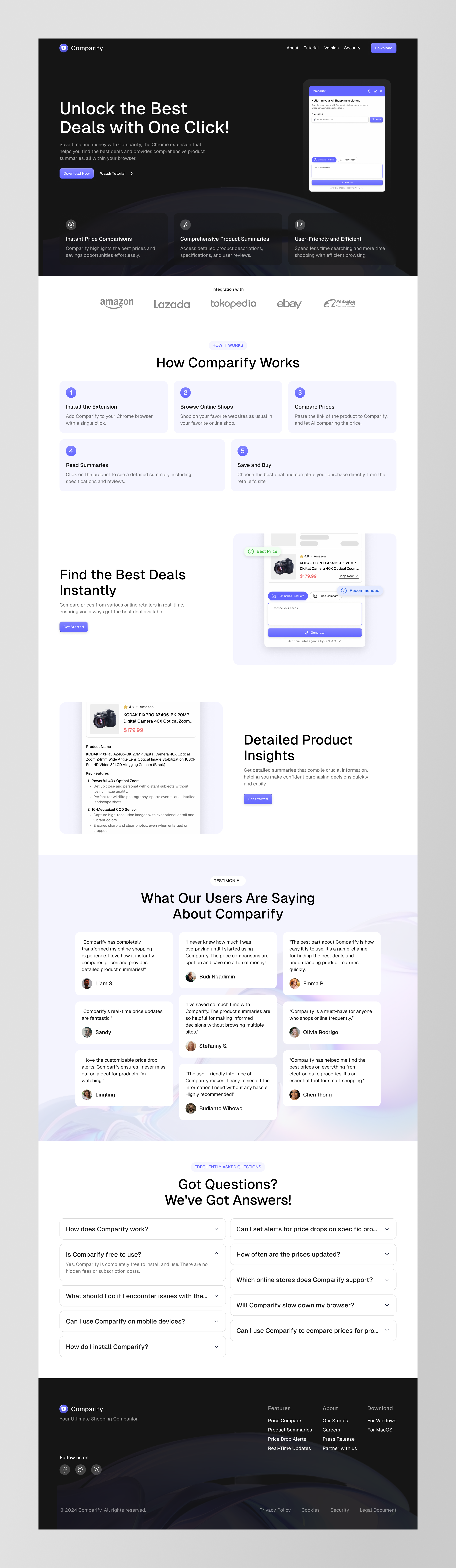 Comparify - Extension Landing Page by Rizal for Kretya Studio on Dribbble