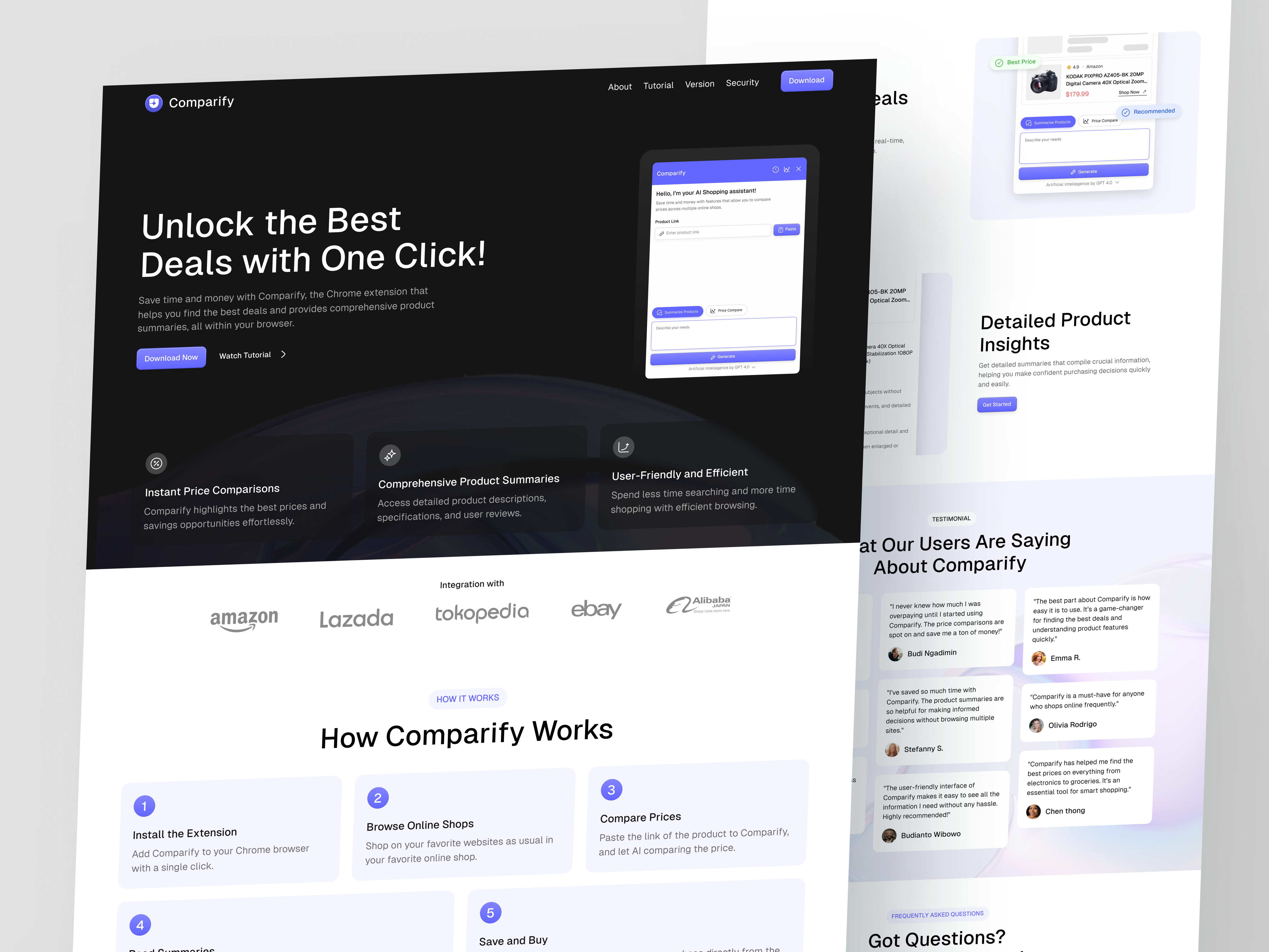 Comparify - Extension Landing Page by Rizal for Kretya Studio on Dribbble