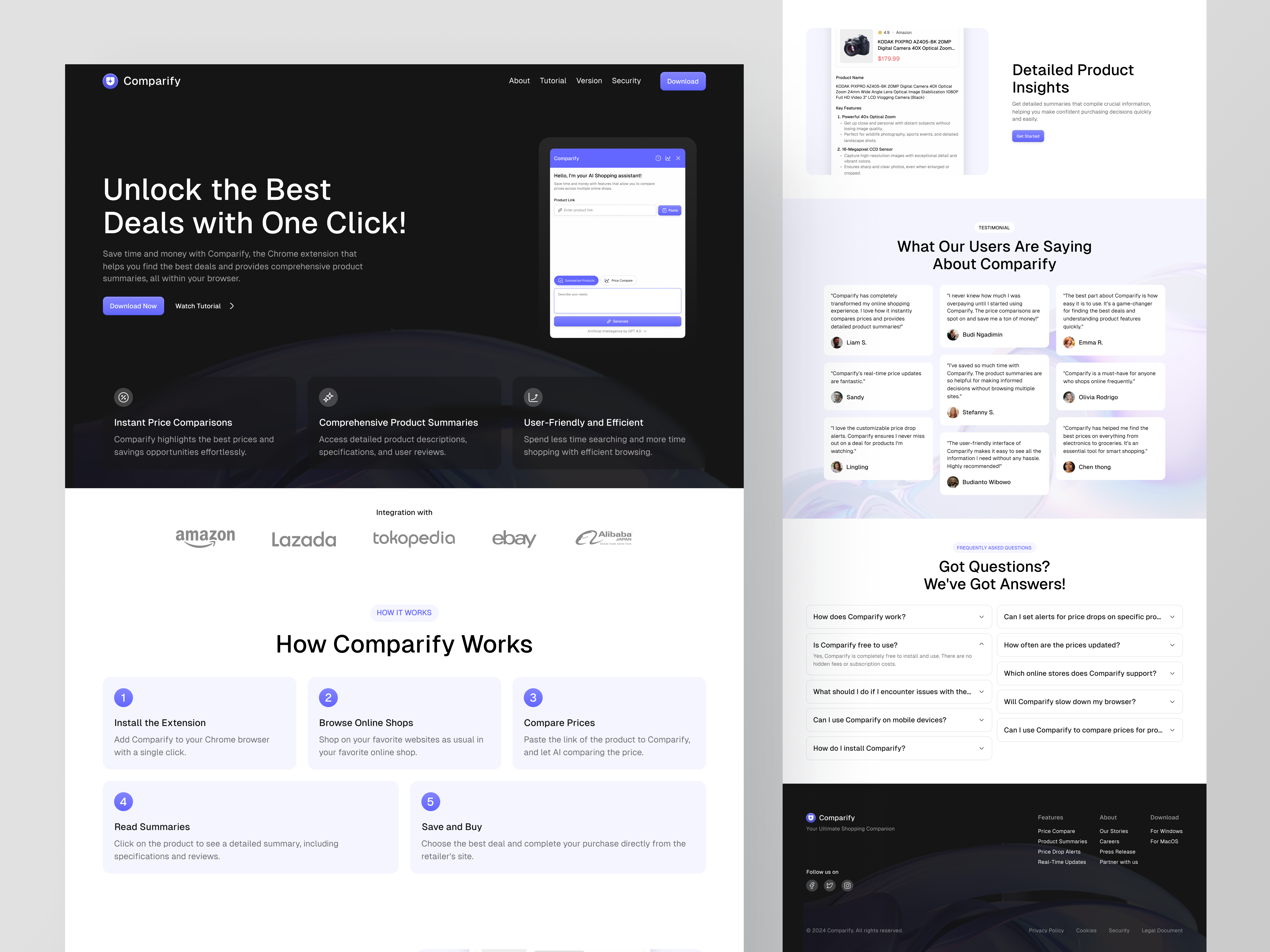Comparify - Extension Landing Page by Rizal for Kretya Studio on Dribbble