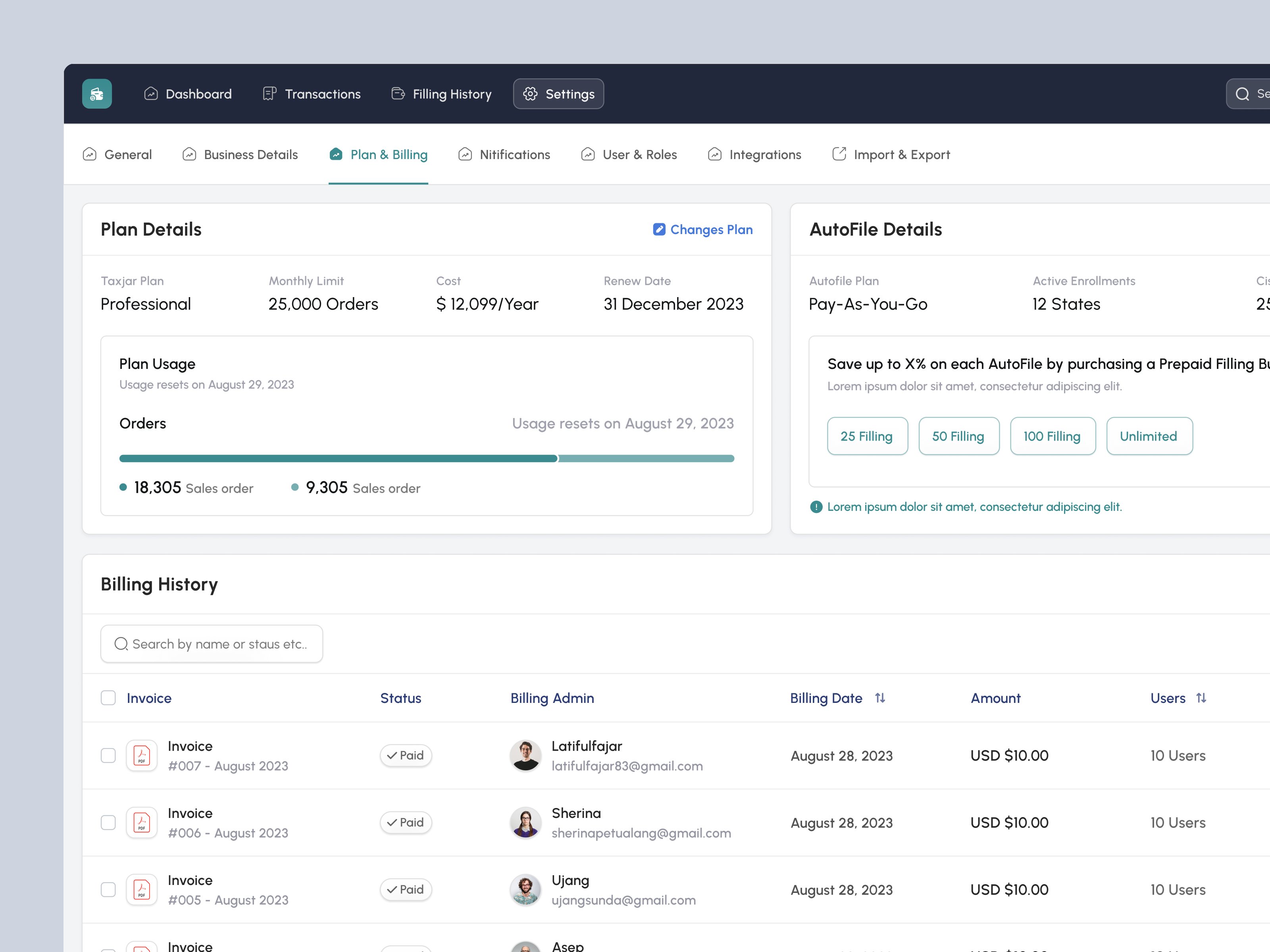 Billing Dashboard designs, themes, templates and downloadable graphic ...