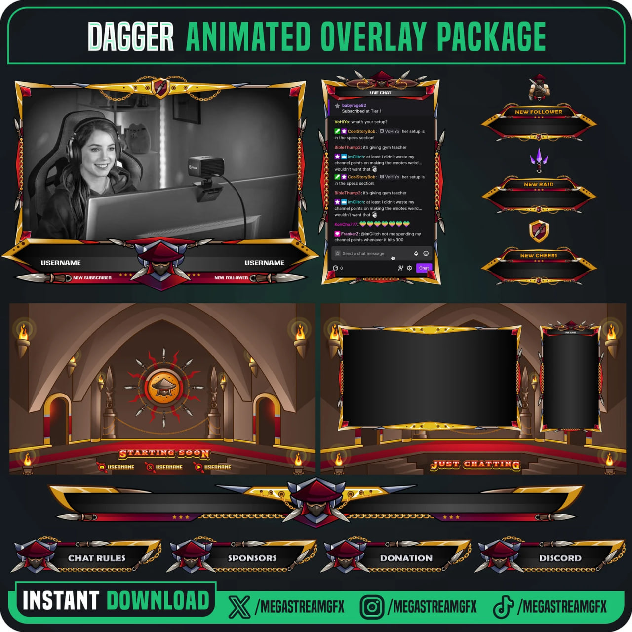 Ninja Overlay Design | Overlays package for Twitch, Youtube by ...