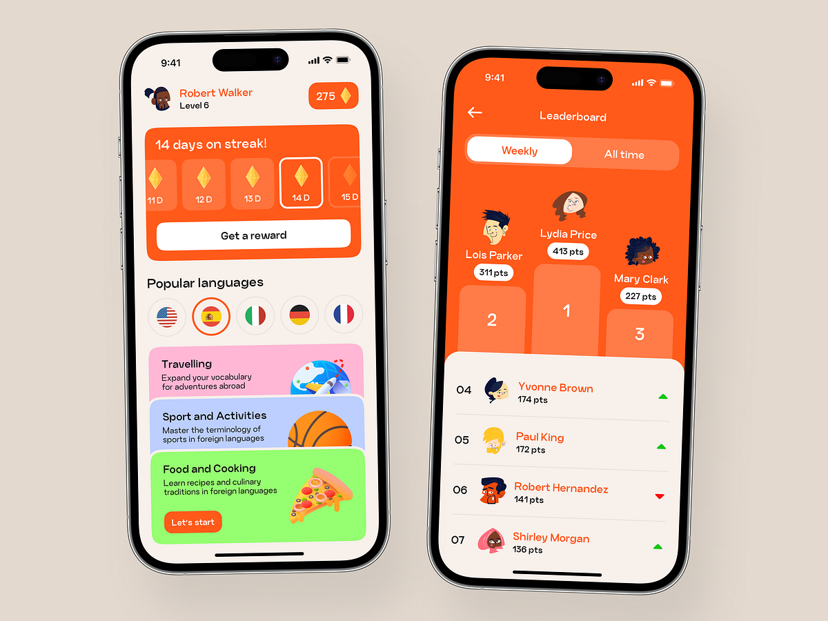 Language Learning Mobile App by Ronas IT | UI/UX Team on Dribbble