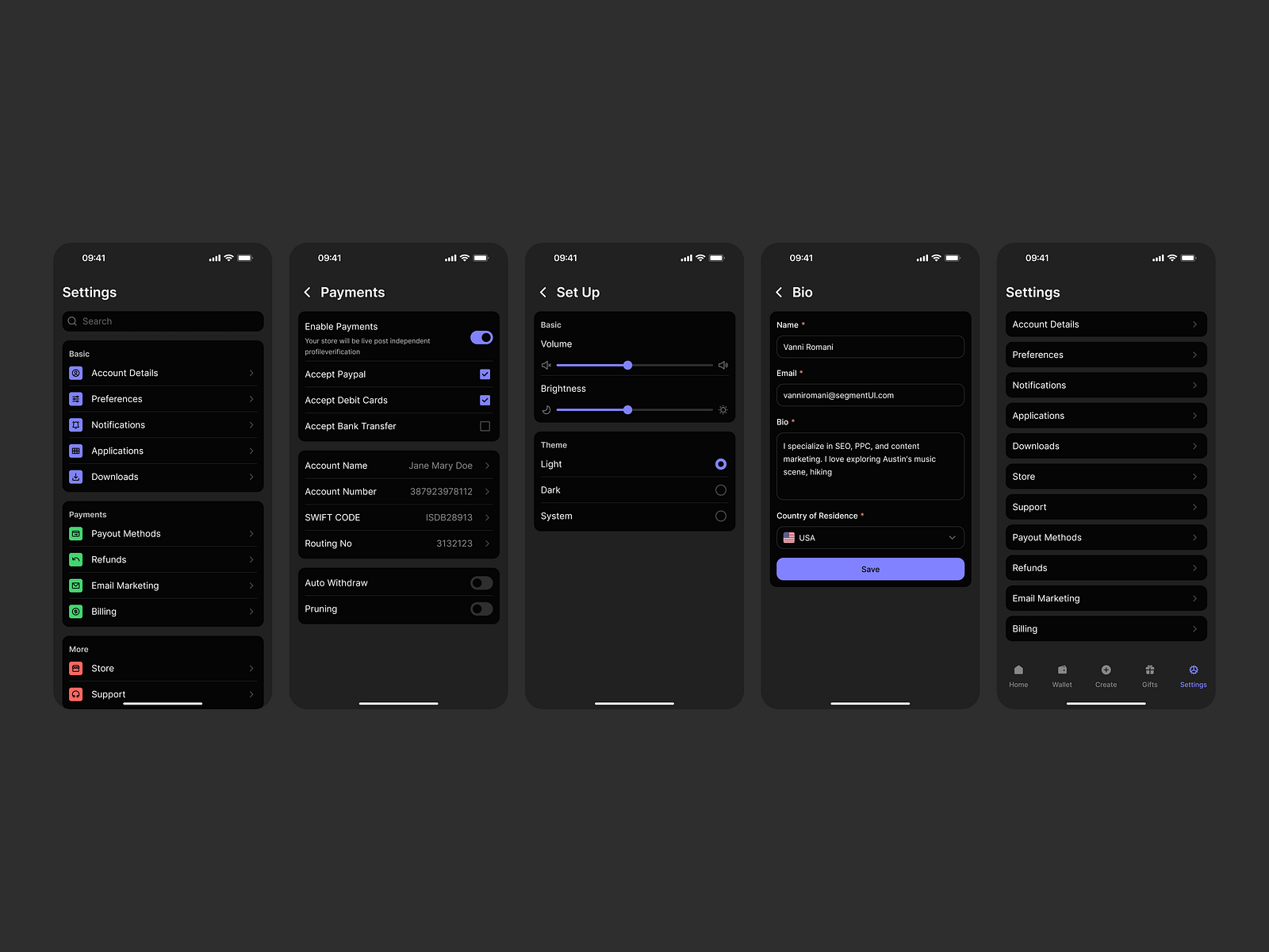 Settings Page - Dark by Nabeel on Dribbble
