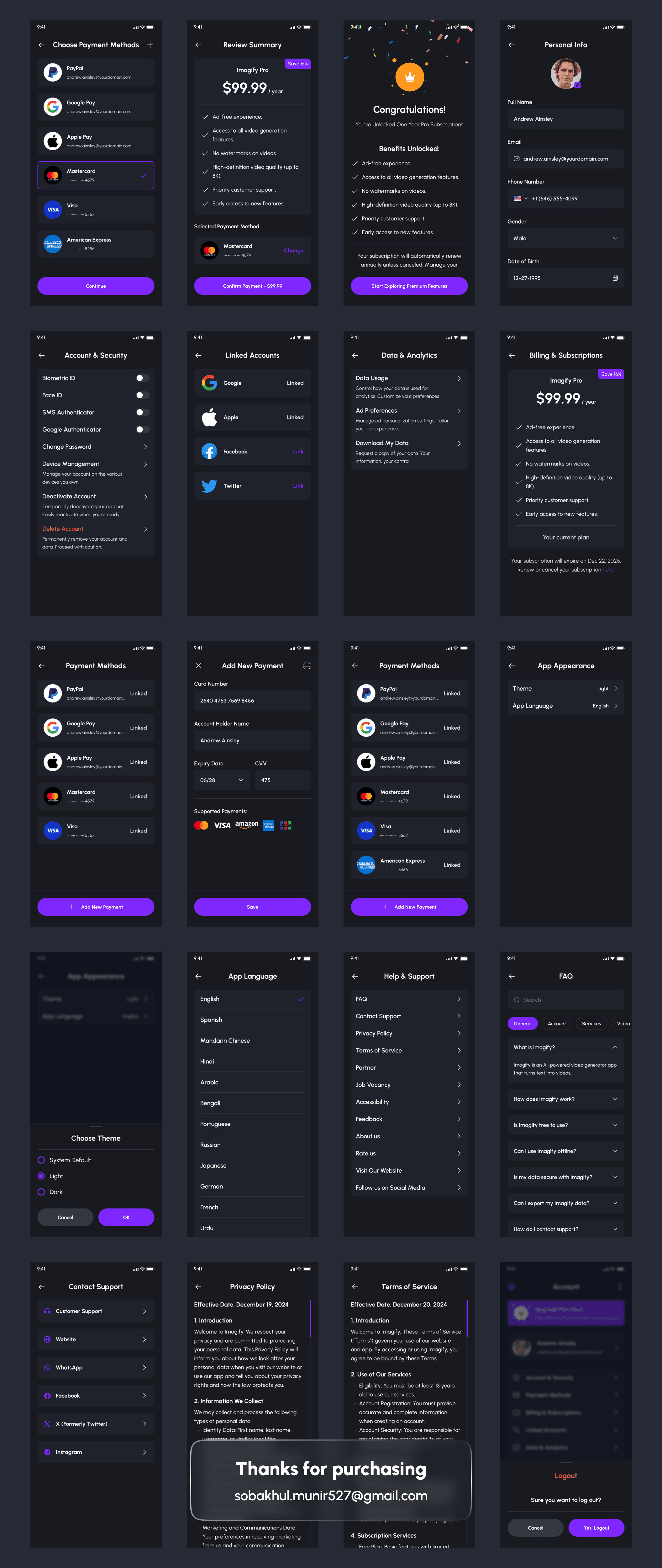 Imagify - AI Video Generator App UI Kit (AI Text to Video App) by ...