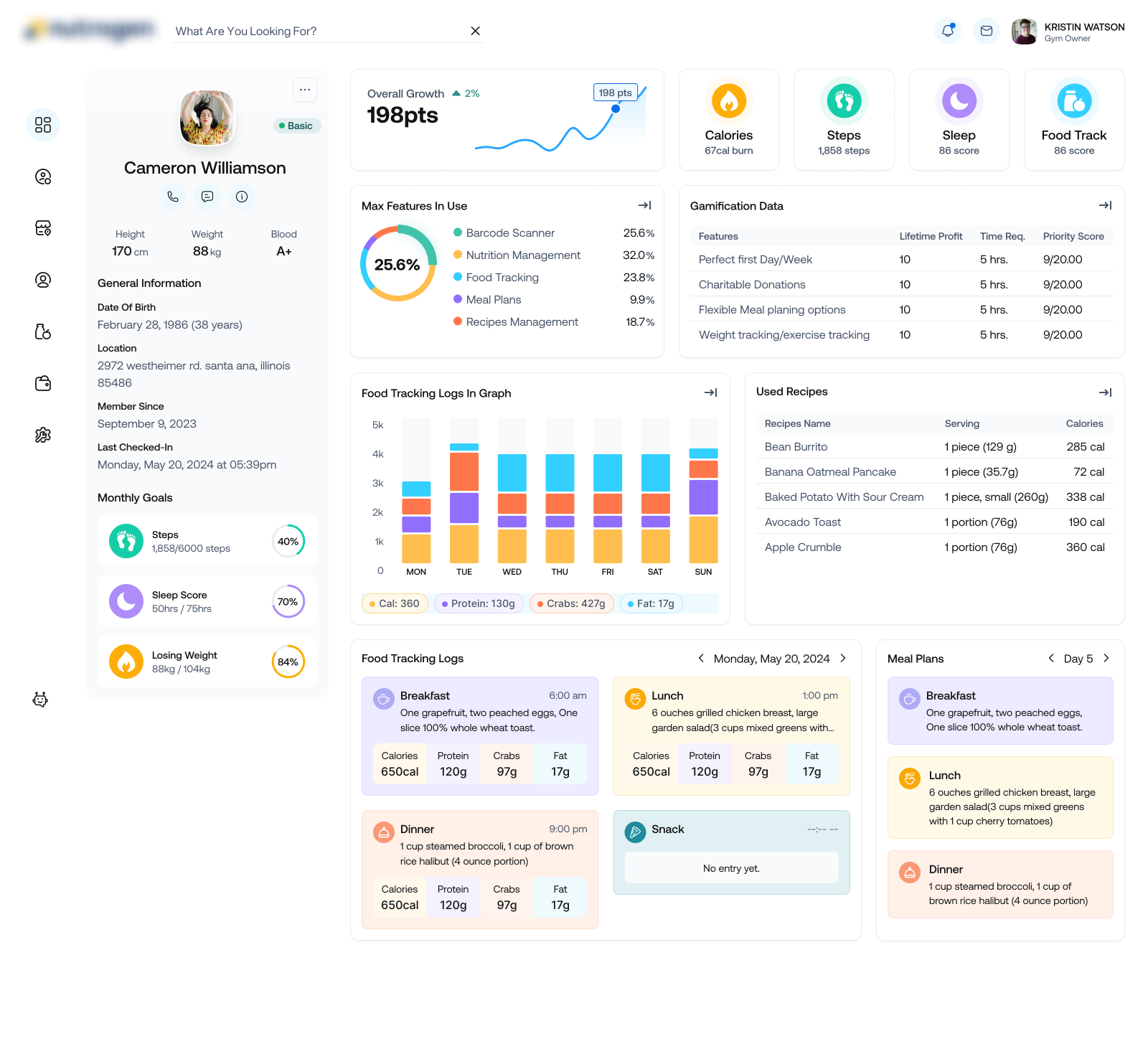 User Profile Dashboard Redesign - Fitness Web App by Sagar Shakya on ...