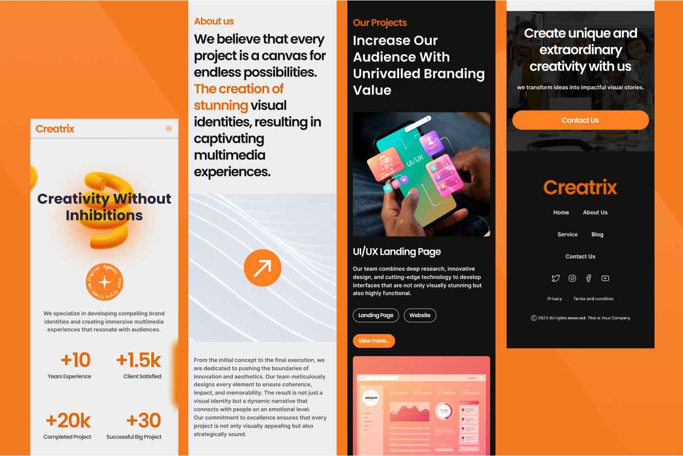 Creatix Mobile App Landing Page by Benjamin Carter on Dribbble