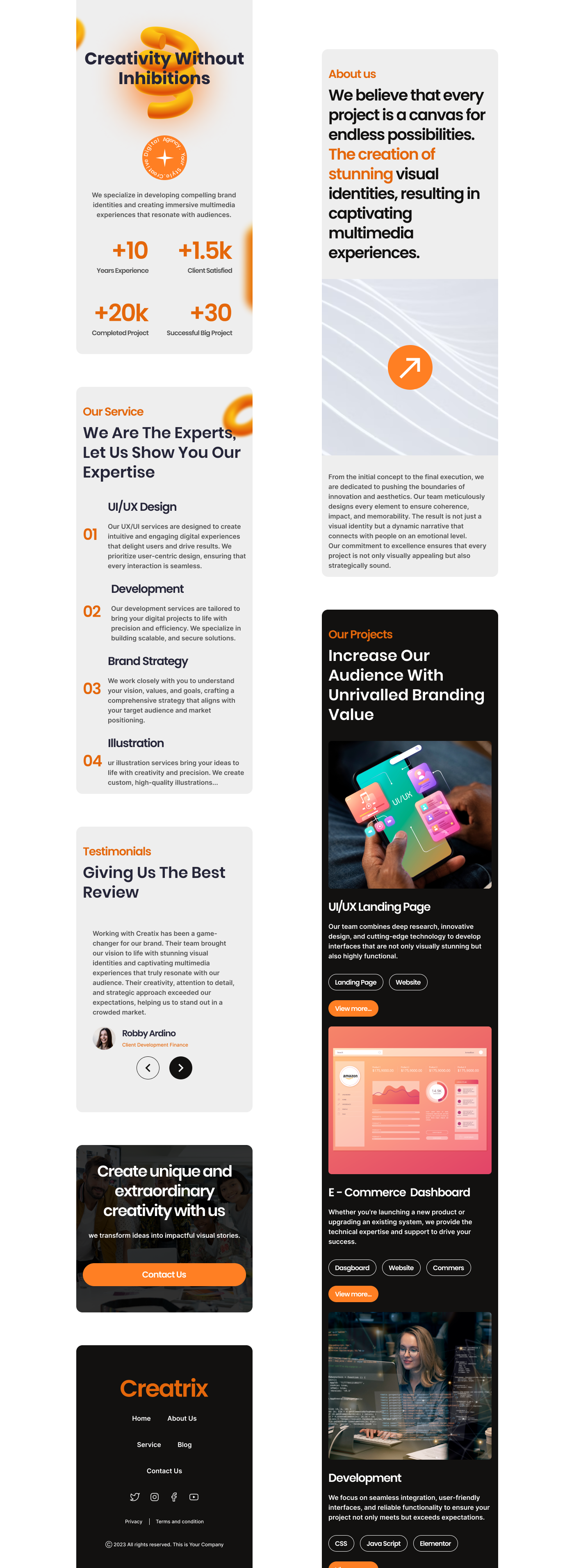 Creatix Mobile App Landing Page by Benjamin Carter on Dribbble