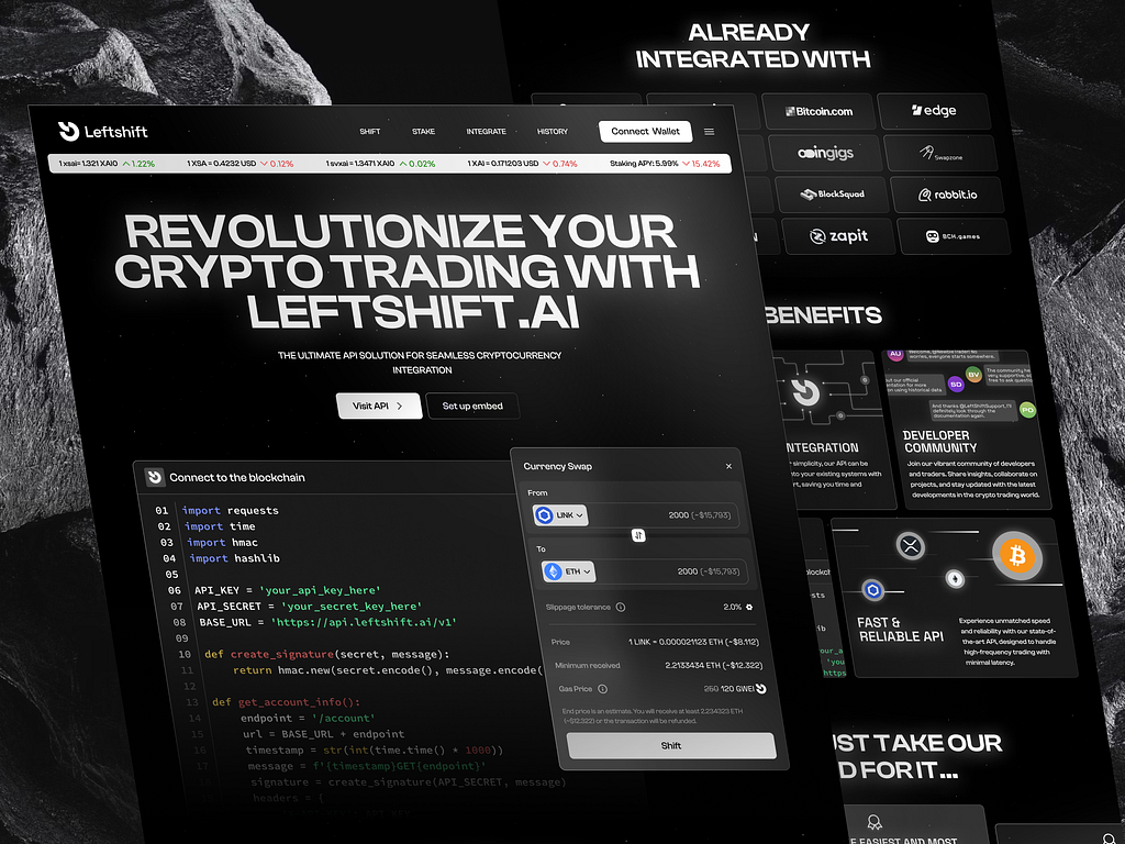 Leftshift - Crypto Trading API by Zhofran Ardyan for Hatypo Studio on Dribbble