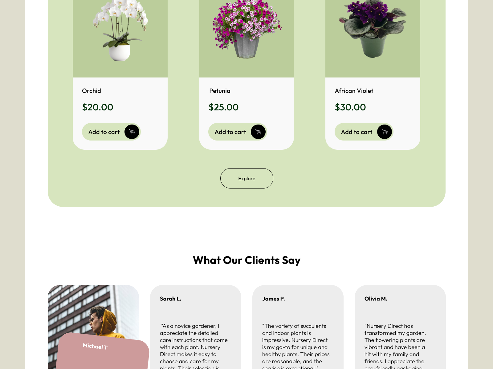 Plant shop web page by ultroNeous Technologies on Dribbble