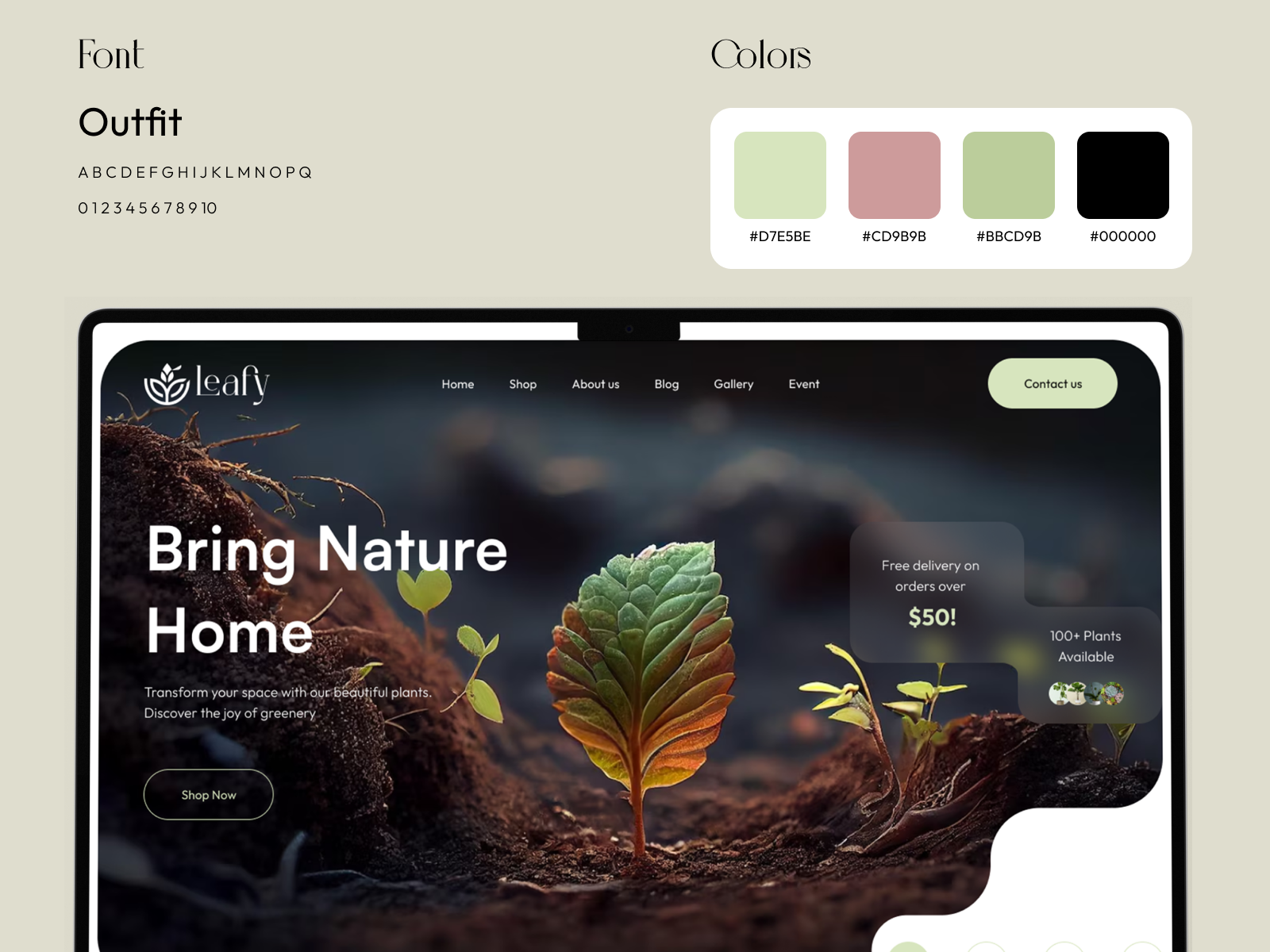 Plant shop web page by ultroNeous Technologies on Dribbble