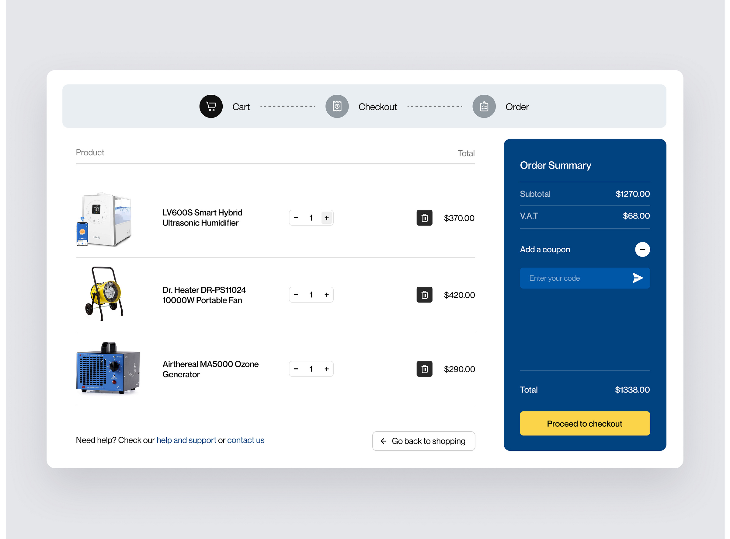 Shopping Cart UI/UX Design by Usman A. on Dribbble