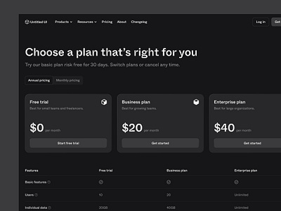 Pricing — Untitled UI by Jordan Hughes® on Dribbble