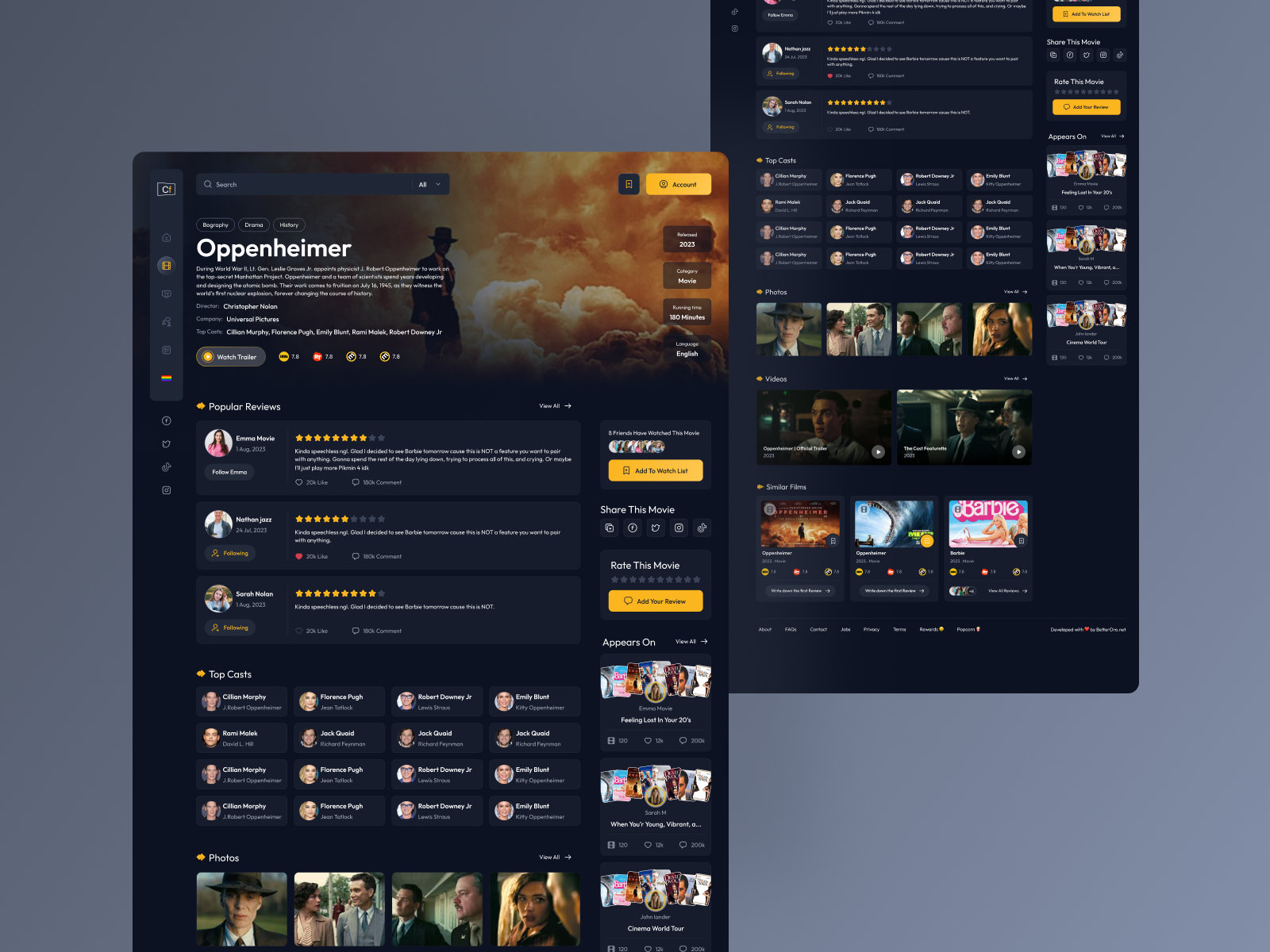 Movie Website by Hani Jalili on Dribbble