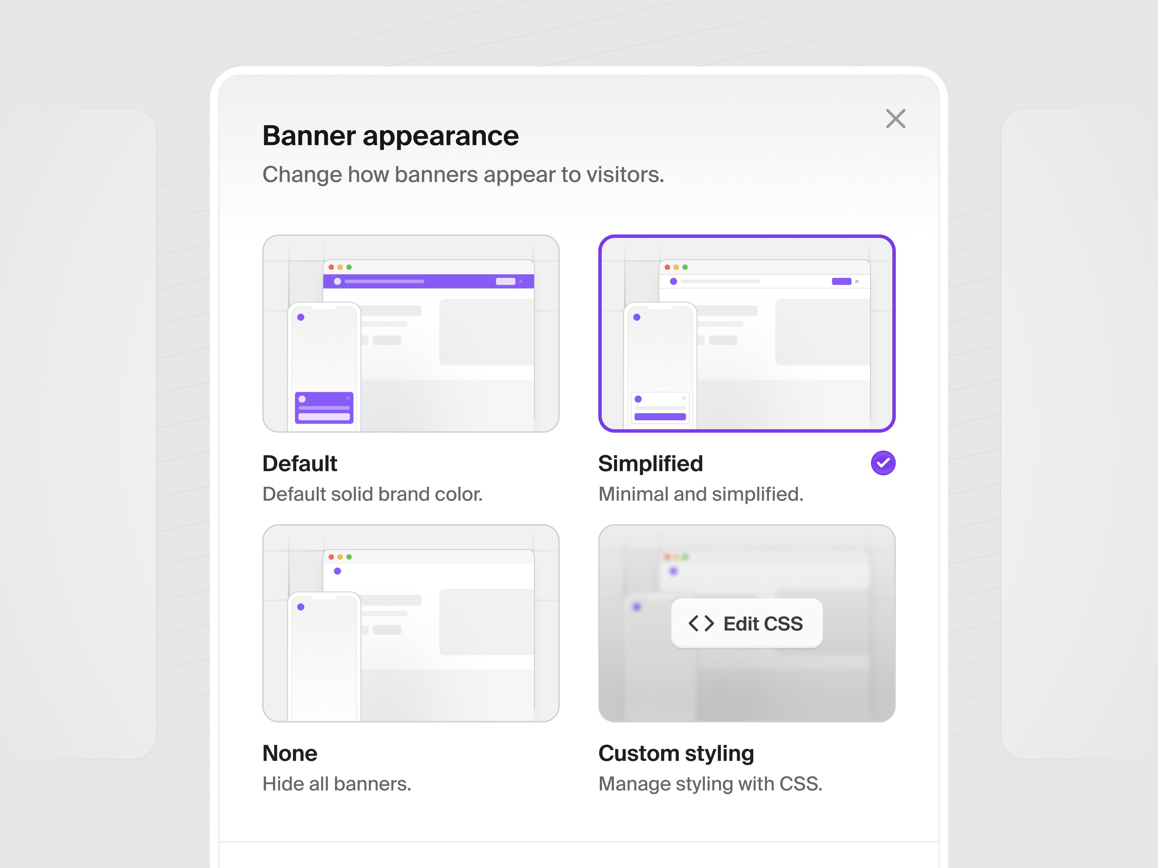 Banner appearance modal — Untitled UI by Jordan Hughes® on Dribbble