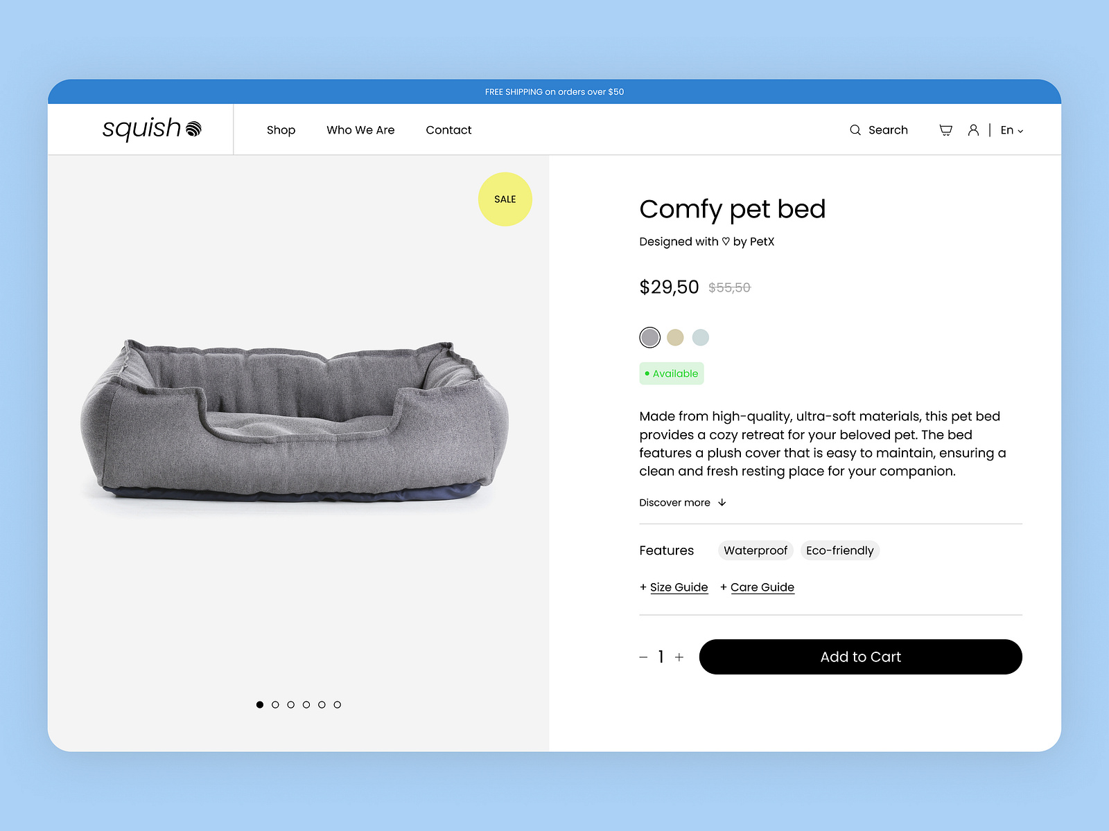 Basic Product Page & Cart Sidebar by Kat Mal on Dribbble