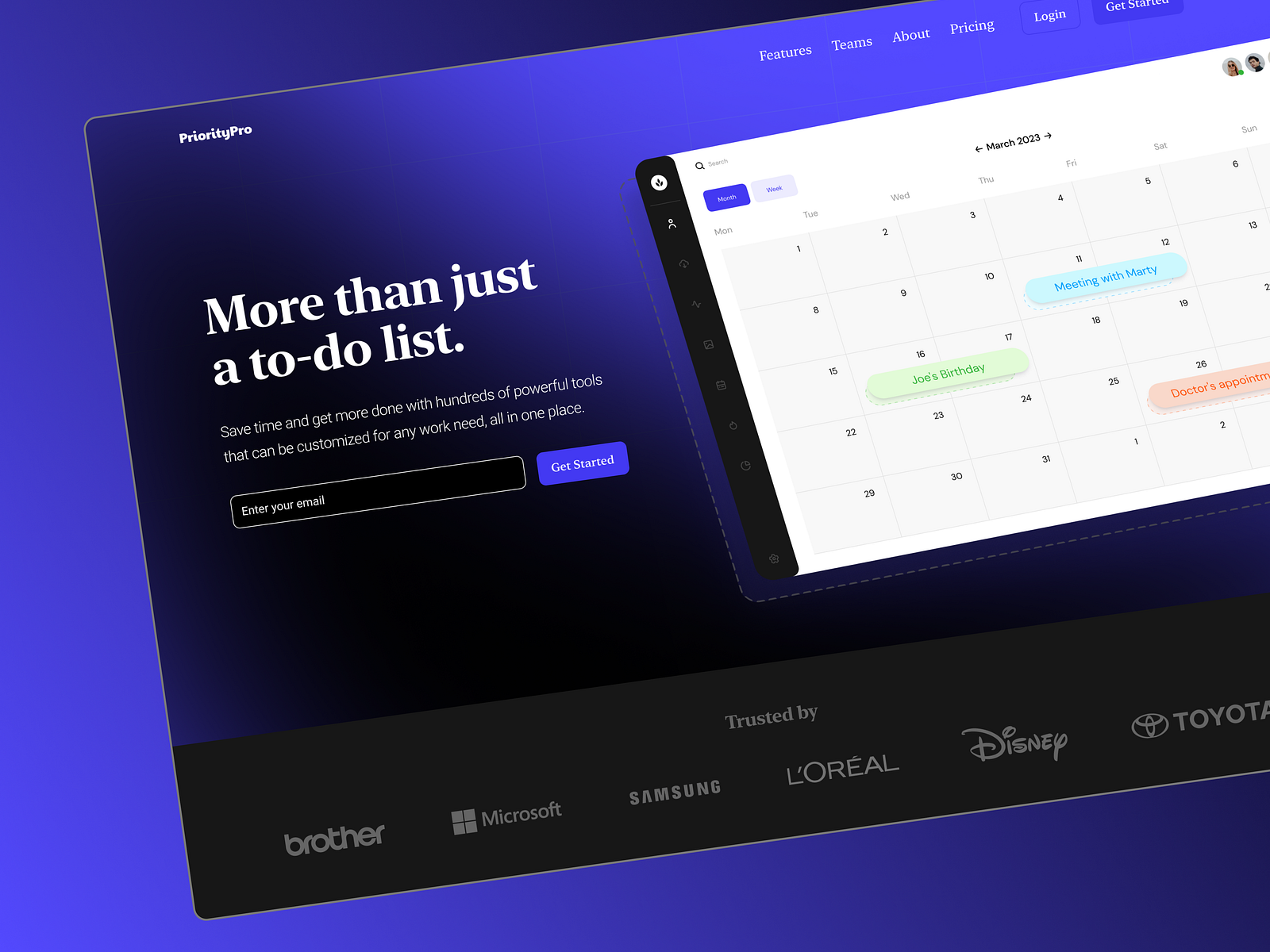 To do Calendar Schedule Website Landing Page Saas Agenda Website by ...