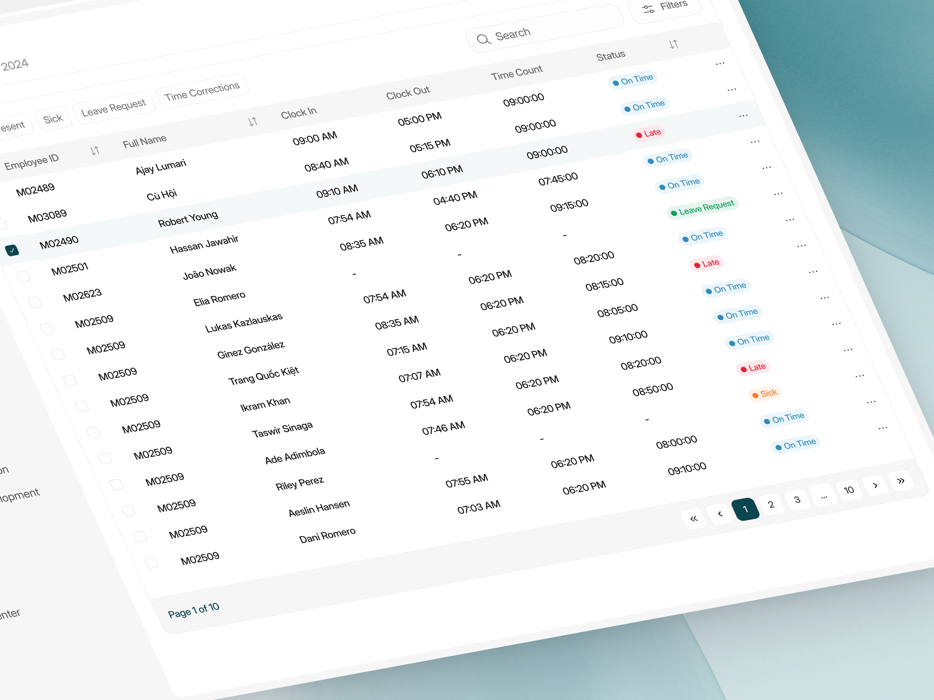 Talentrack - HR Management Dashboard [Attendance Page] by Rezah ...