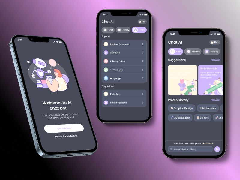 Education Chatbot UI by Bytesoltech on Dribbble