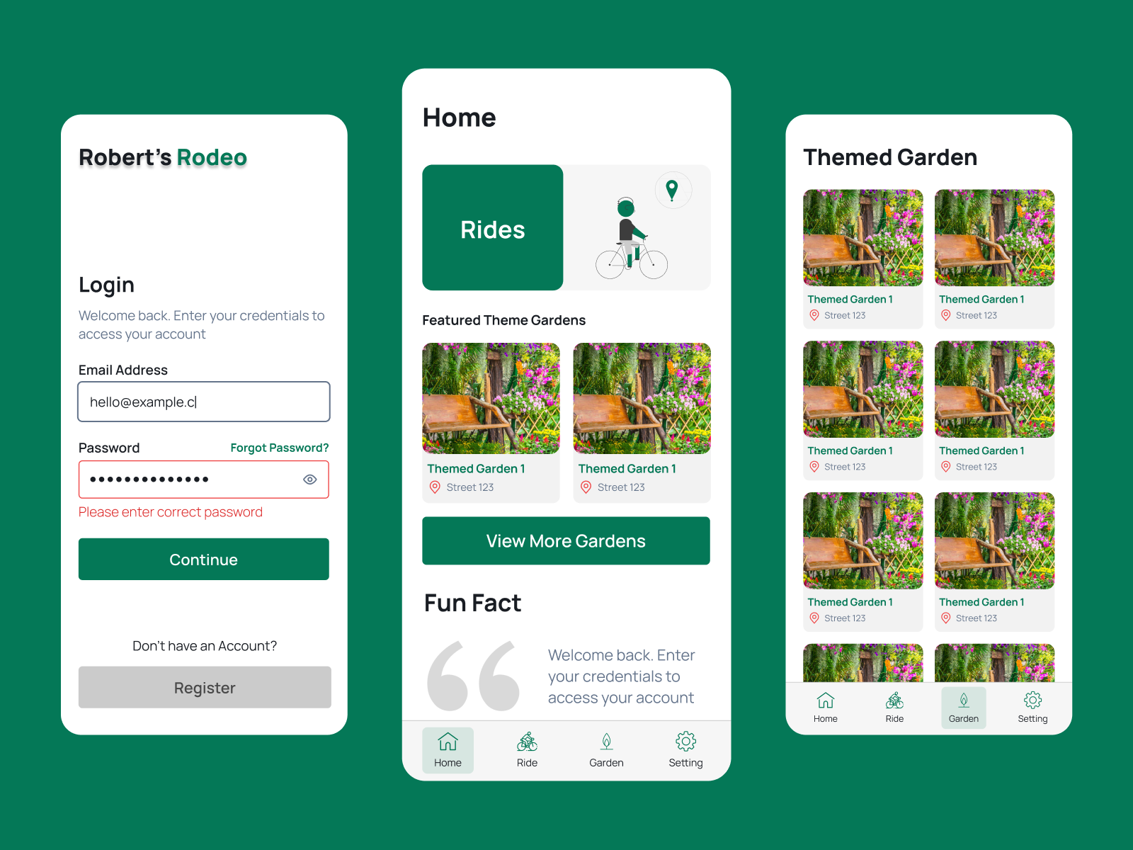 Robert's Rodeo App UI UX Design by Muhammad Abu Huraira on Dribbble