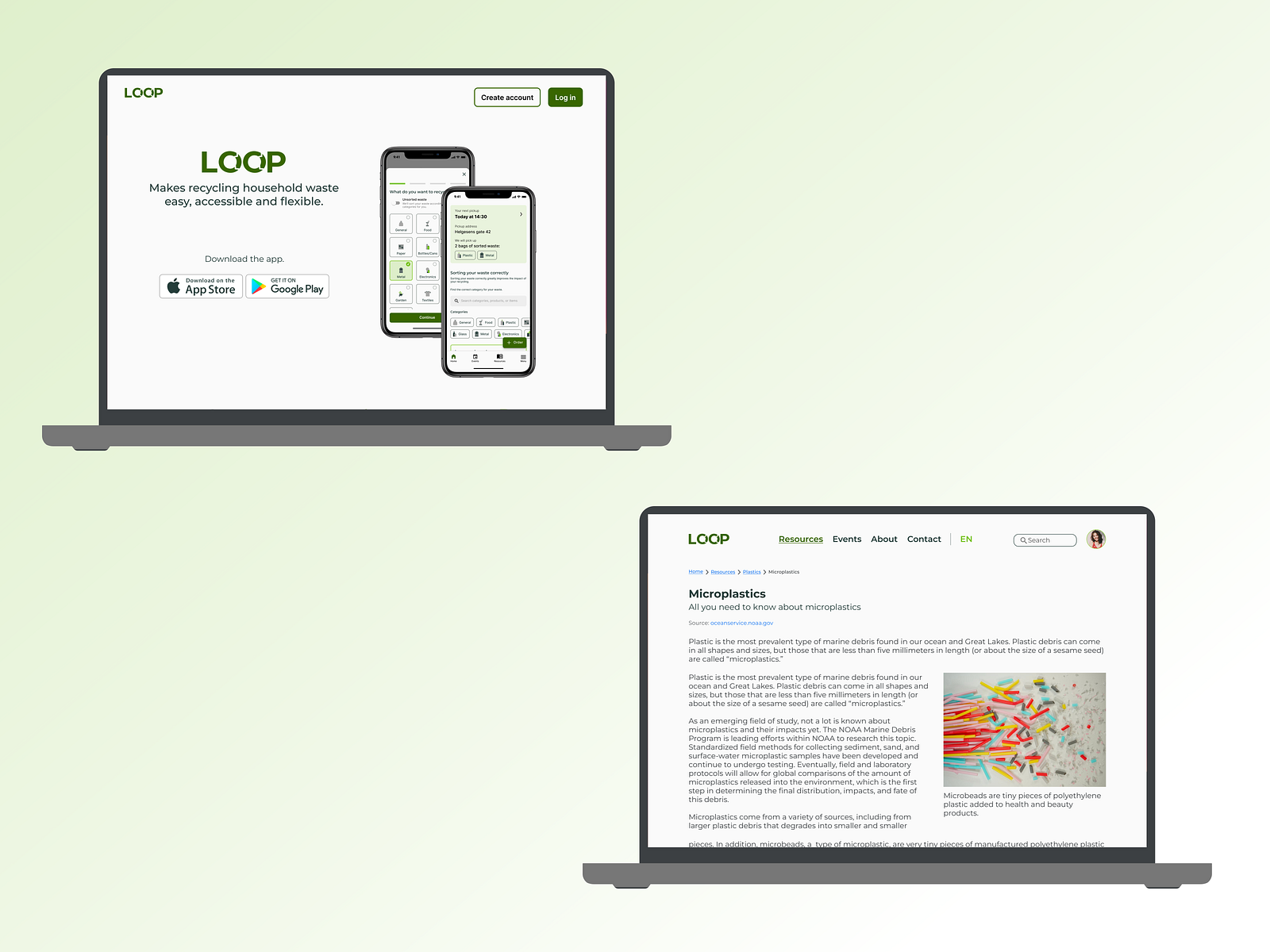 Loop recycling app: Desktop Design by Carli Vagelid on Dribbble