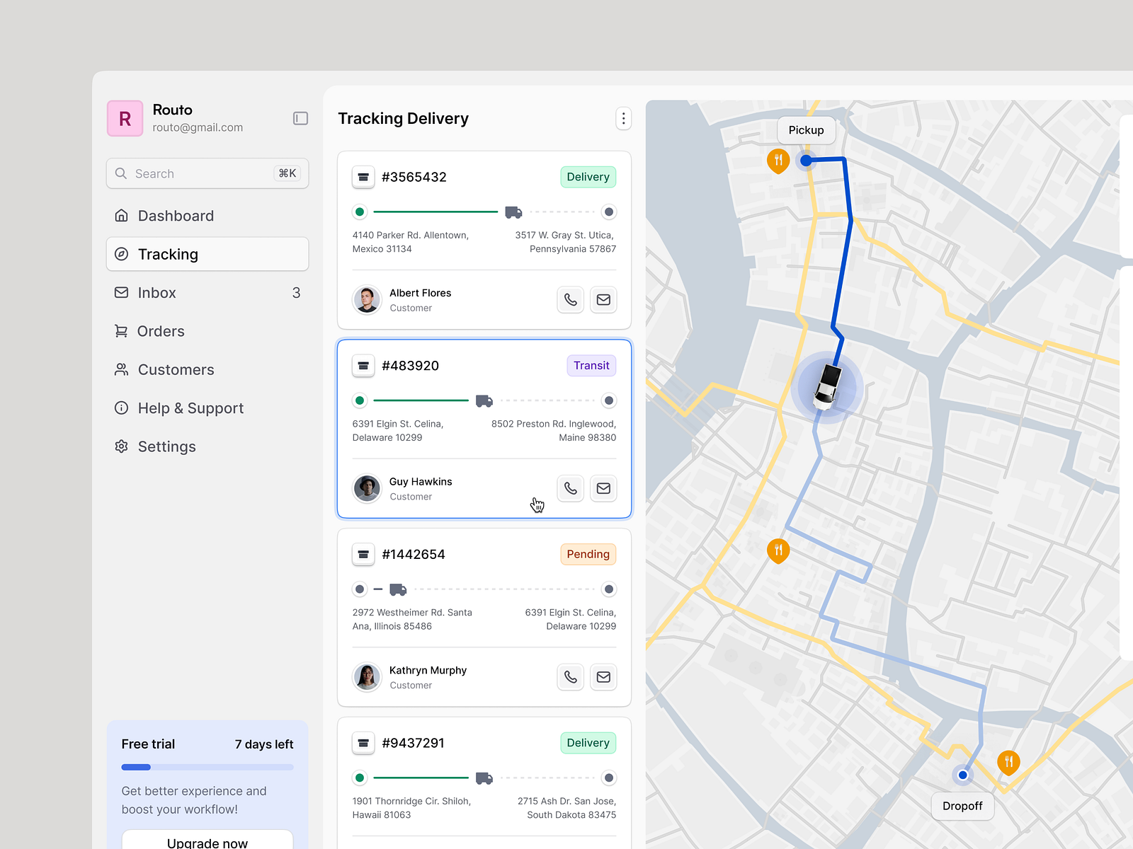 Effortless Web Dashboard for Real-Time Delivery Tracking by Olha Malova ...