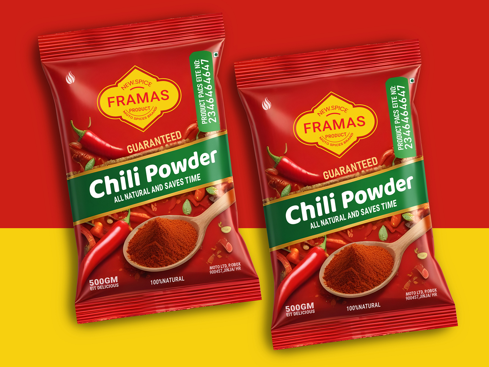 Chili powder packaging design by KAWSAR AHMED on Dribbble