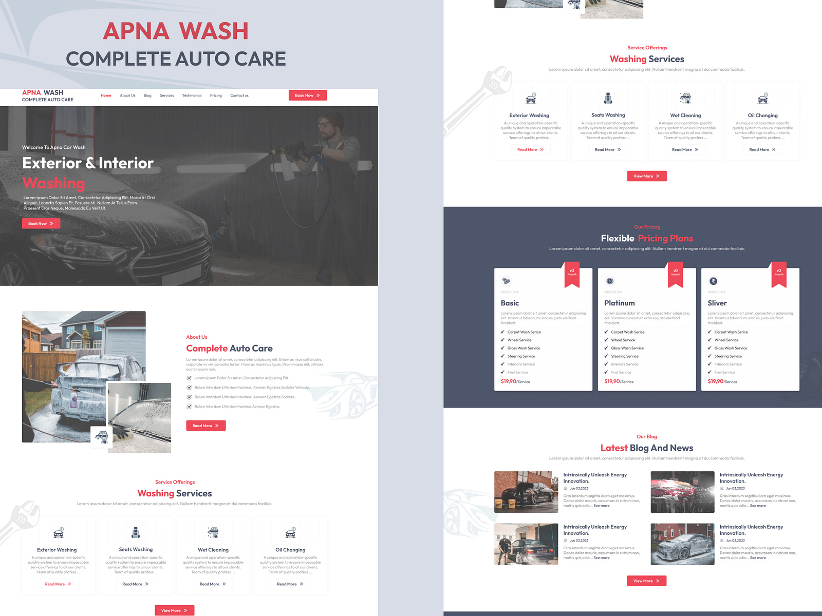 Apna Wash | Website | Light Theme by Nigam Gangani on Dribbble