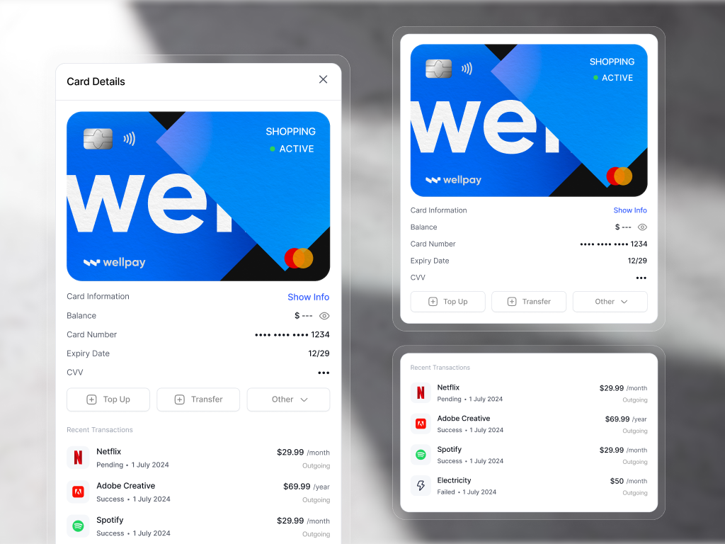Wellpay Virtual Card - Detail Card by Krisna Subarkah on Dribbble