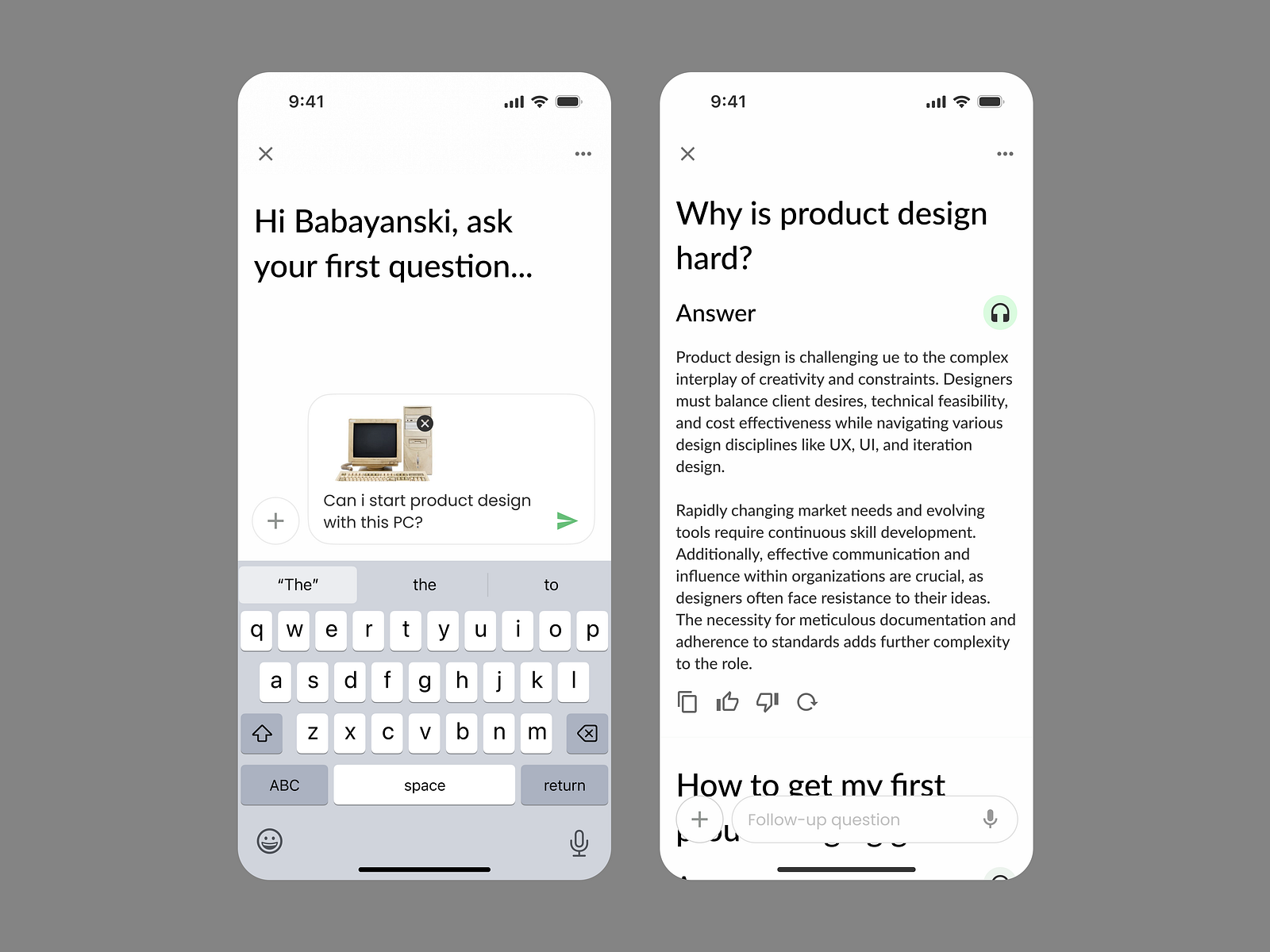 An AI App by Tobi Ajayi on Dribbble