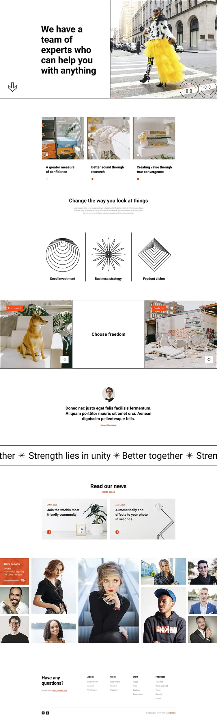 Business homepage by Kyra Pieterse on Dribbble