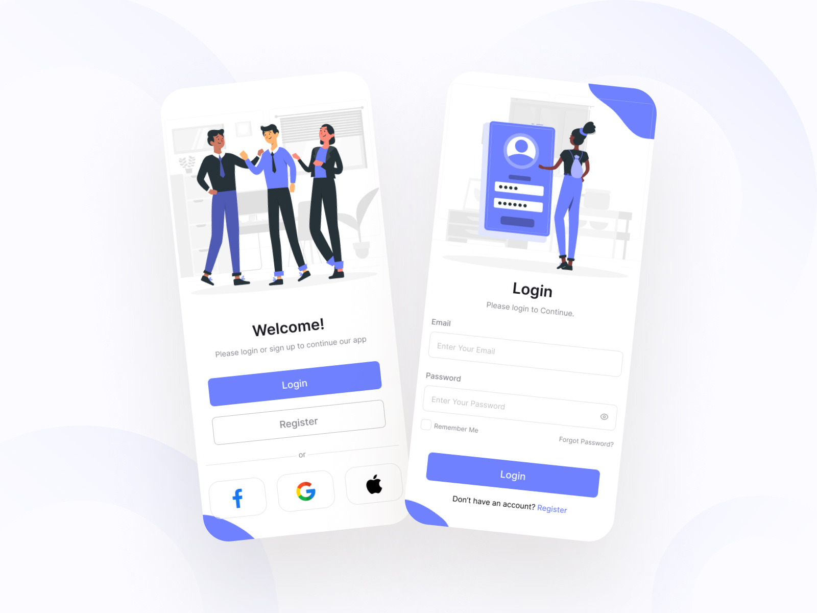 Welcome & Login App by DesighWithKrish on Dribbble