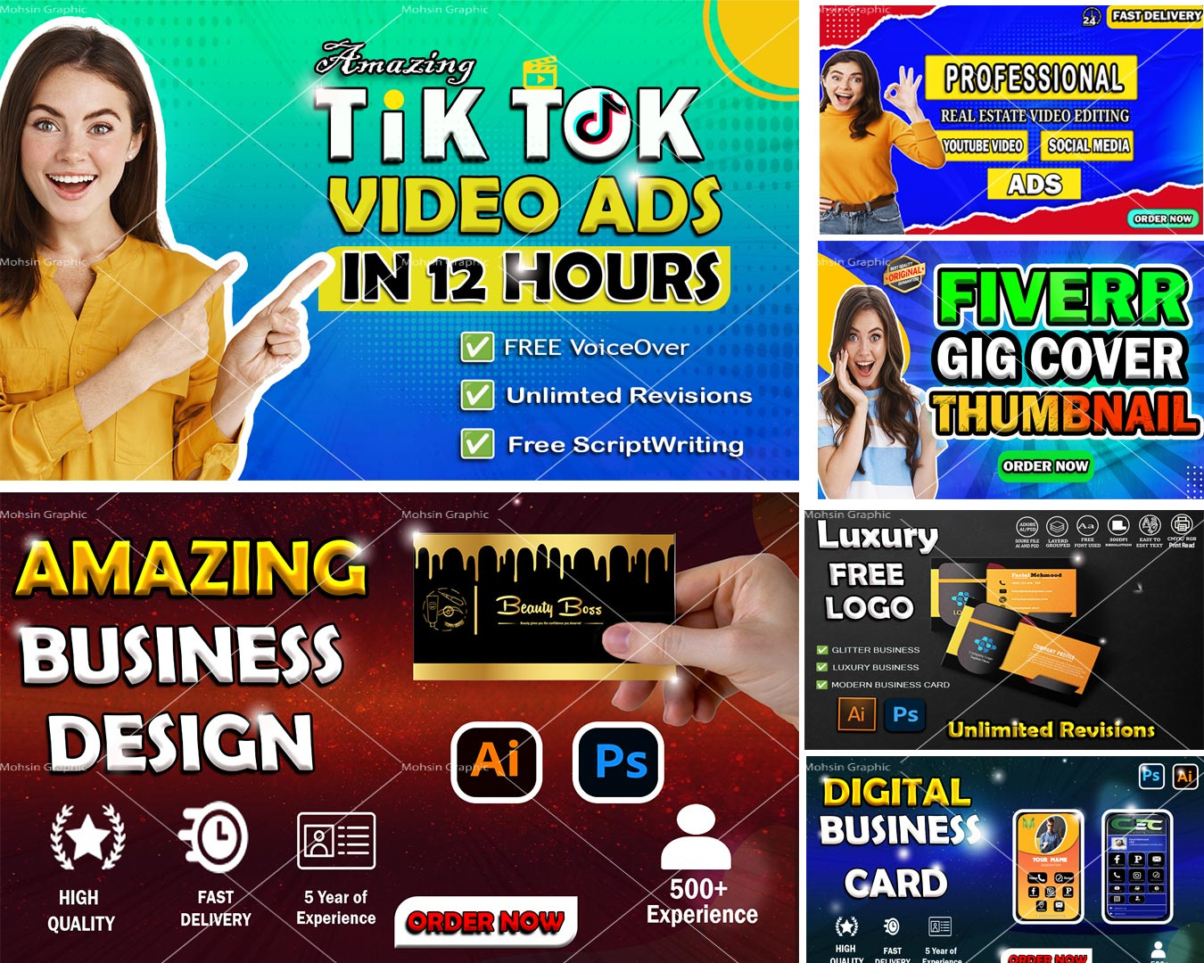 Fiverr GiG Image and Thumbnail , cover by Graphinity33 on Dribbble