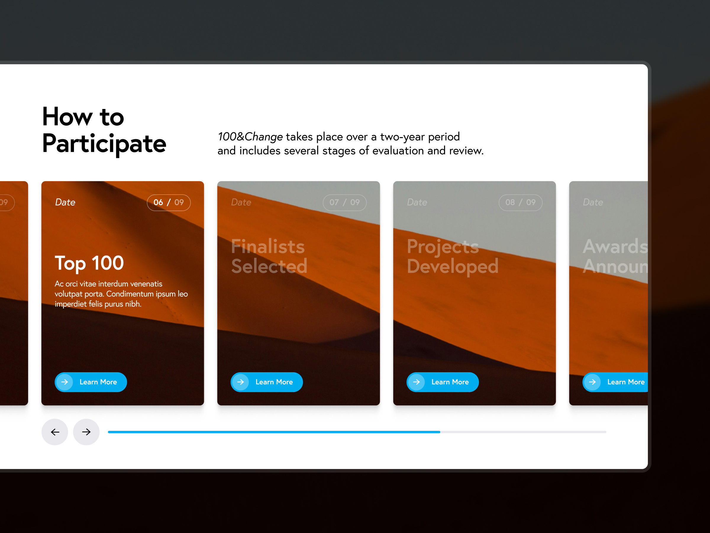 100&Change - Carousel/Slider by Stefan Marshall on Dribbble
