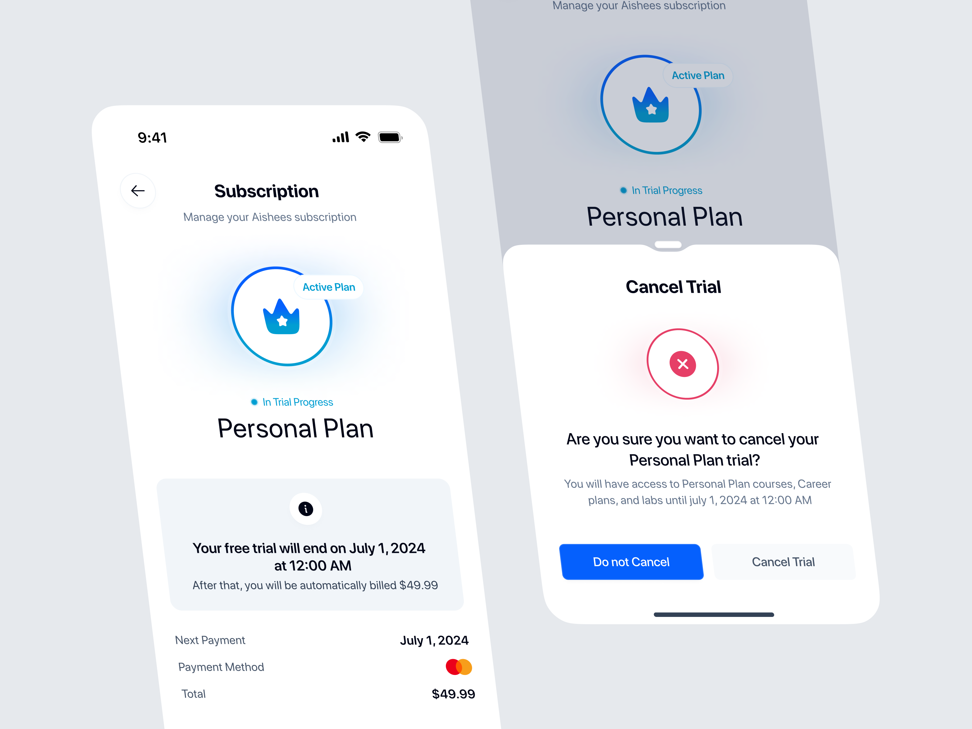 Simplified Trial Cancellation Interface Experience by Fariz Al 👋 on ...