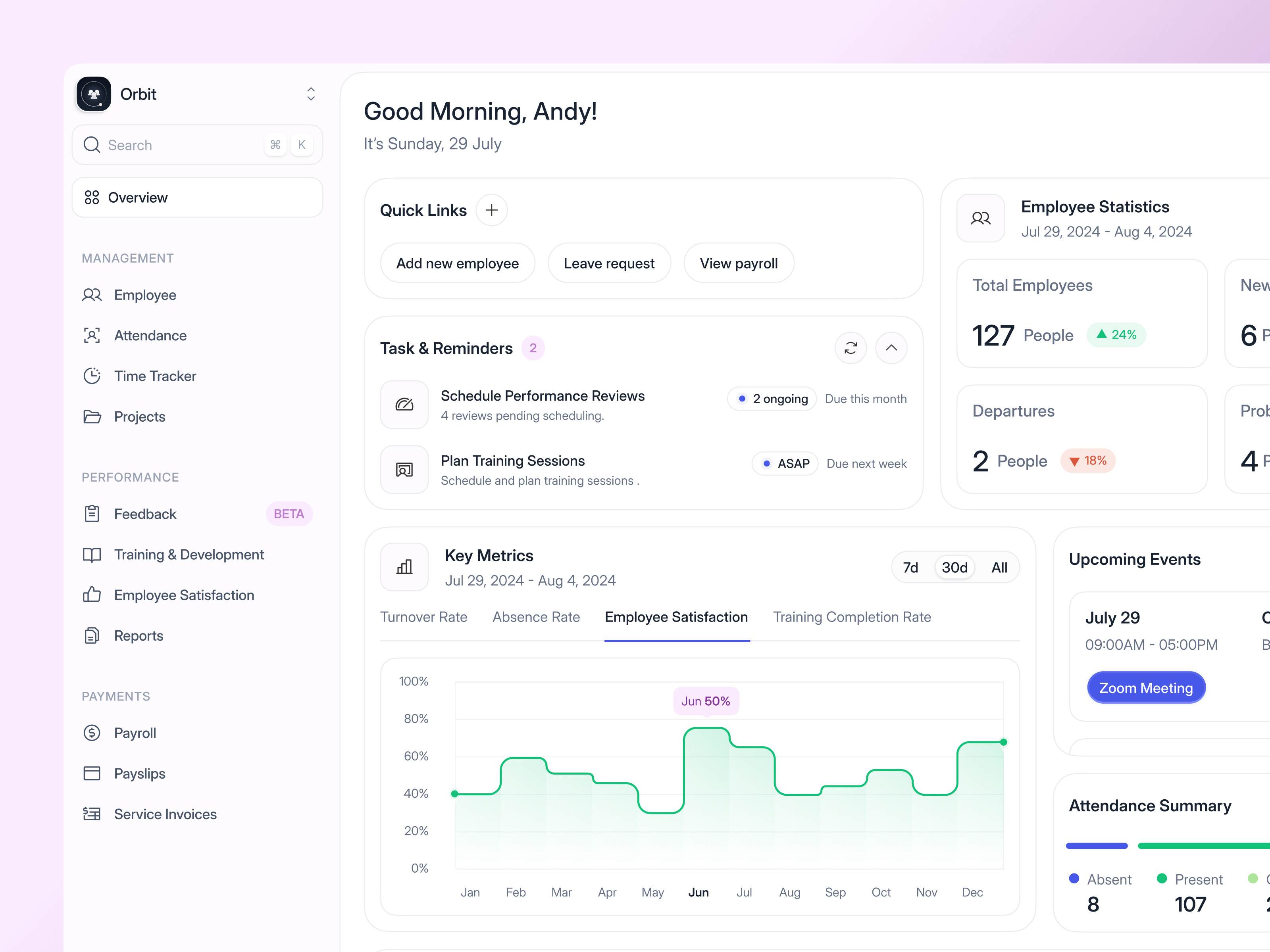 Orbit - HR Management Dashboard by Latifa for Kretya Studio on Dribbble