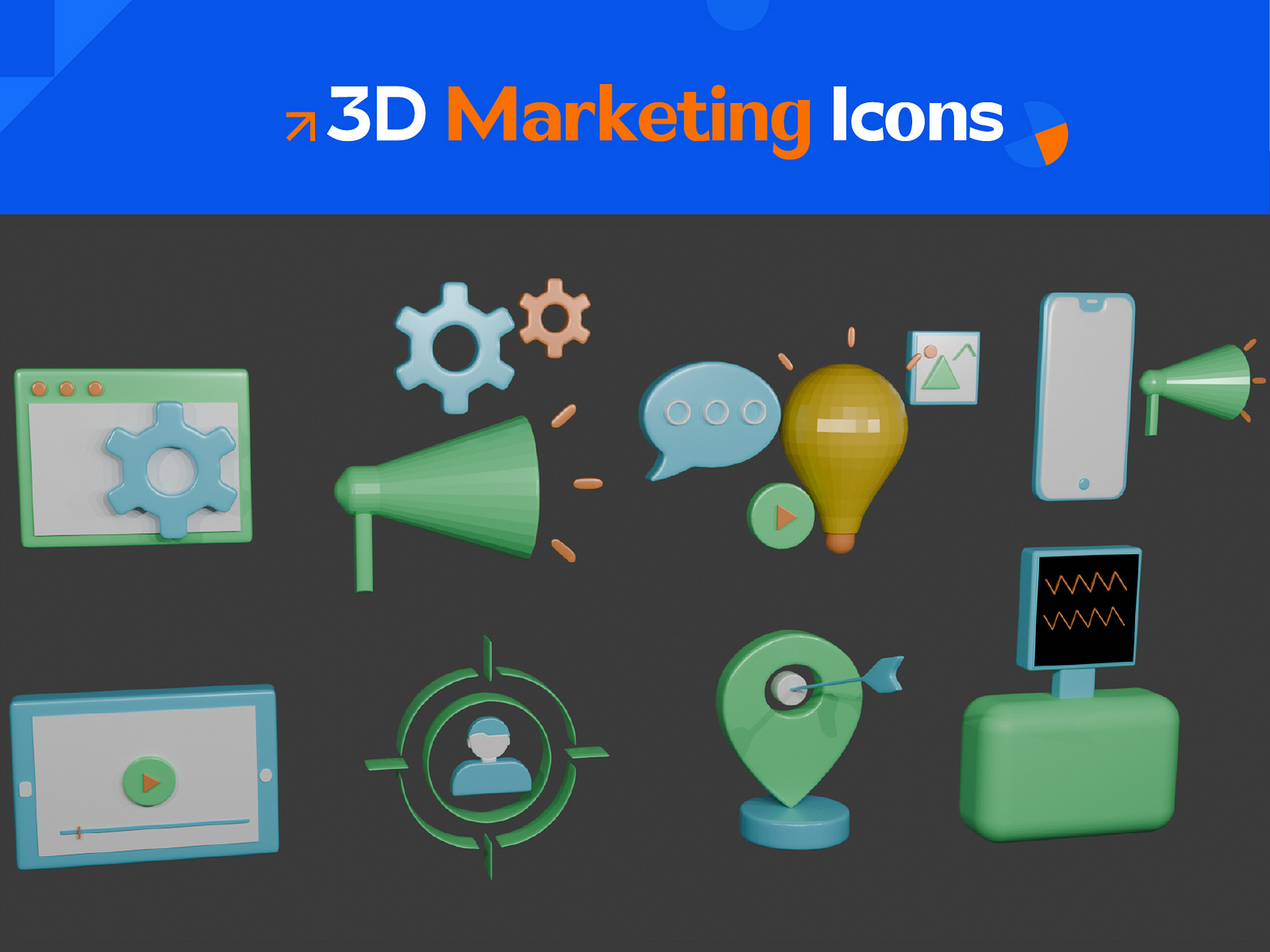 3D Marketing Icons by Blinix Solutions on Dribbble