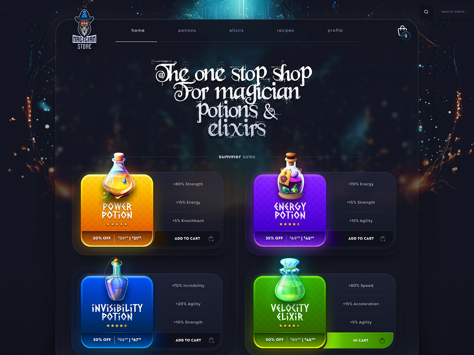 Magician Store by Mark Mutai on Dribbble