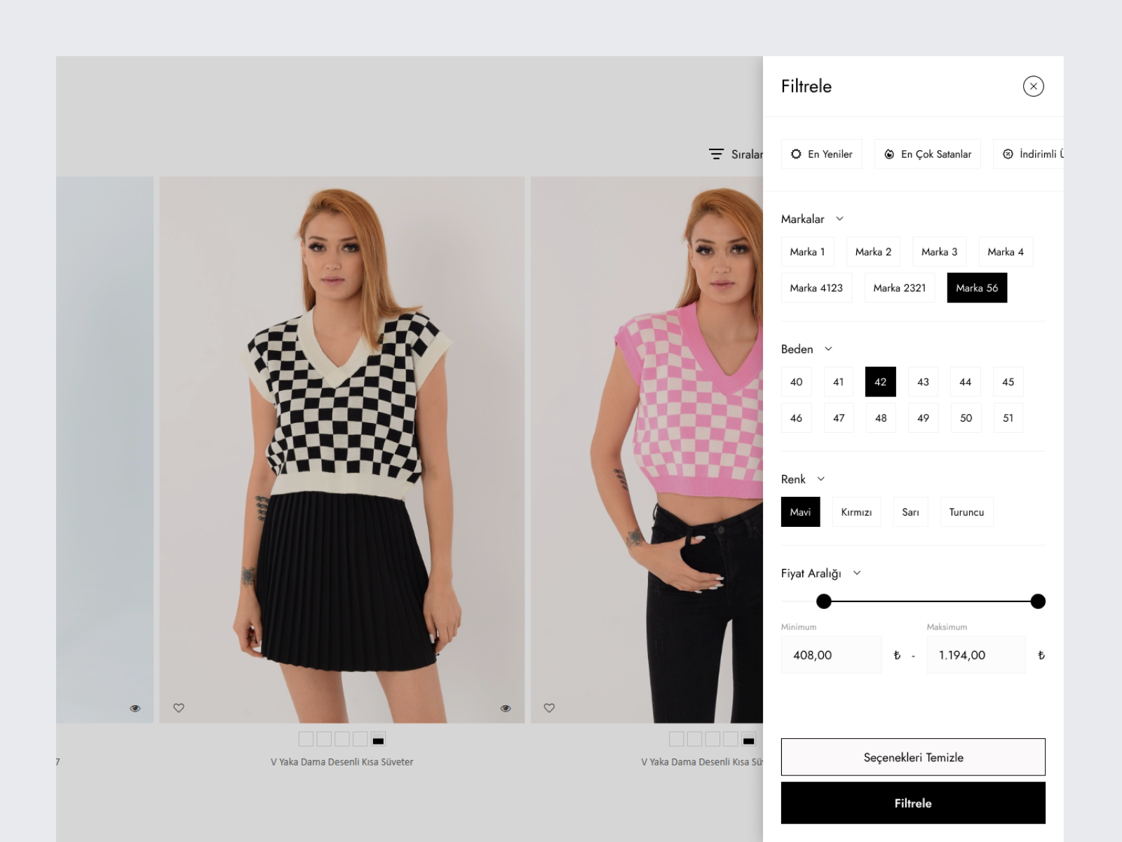 Vayro - Ecommerce Filter Design by Sergen Yıldız on Dribbble