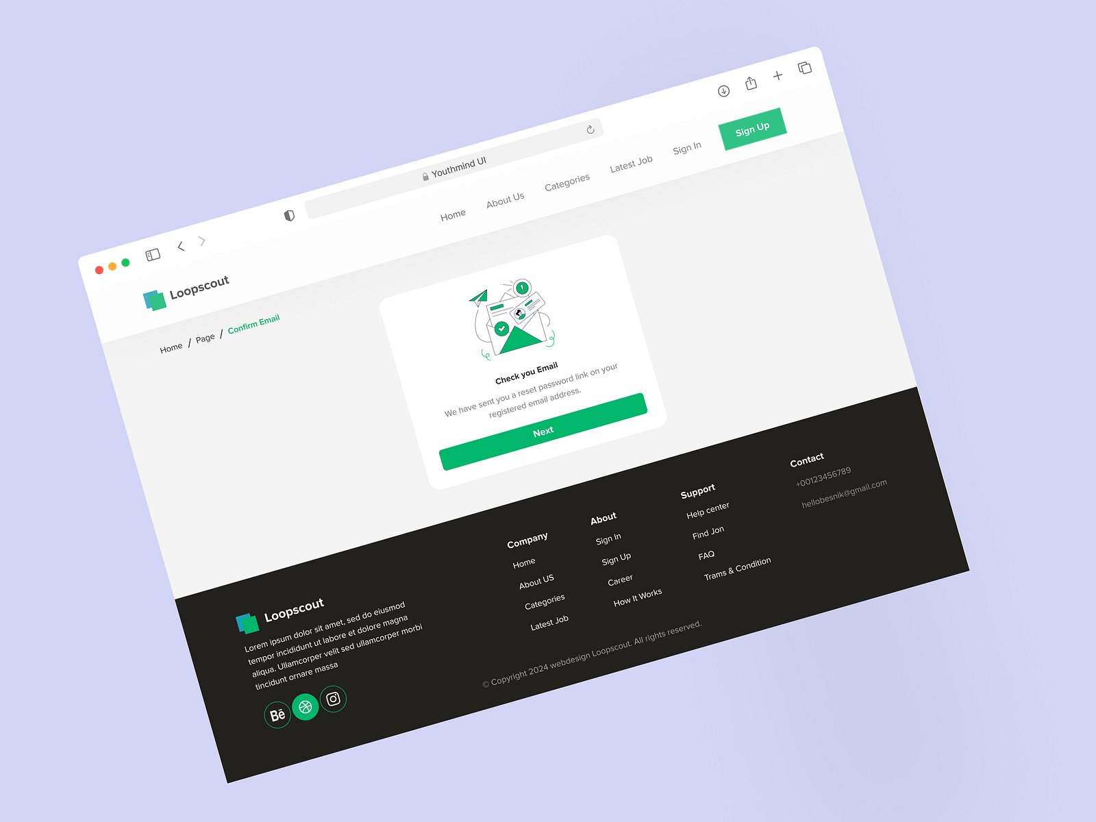 Email confirmation UI Design by Mosharaf hossain on Dribbble