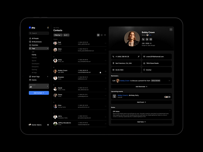 Alloy — Intelligent Contact Manager Product Dashboard by Conceptzilla on Dribbble