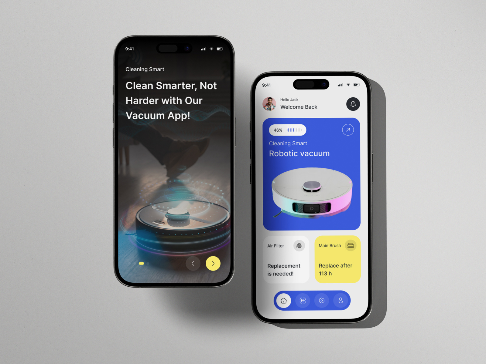 Smart Vacuum Cleaning Mobile App UI by Creativilo on Dribbble