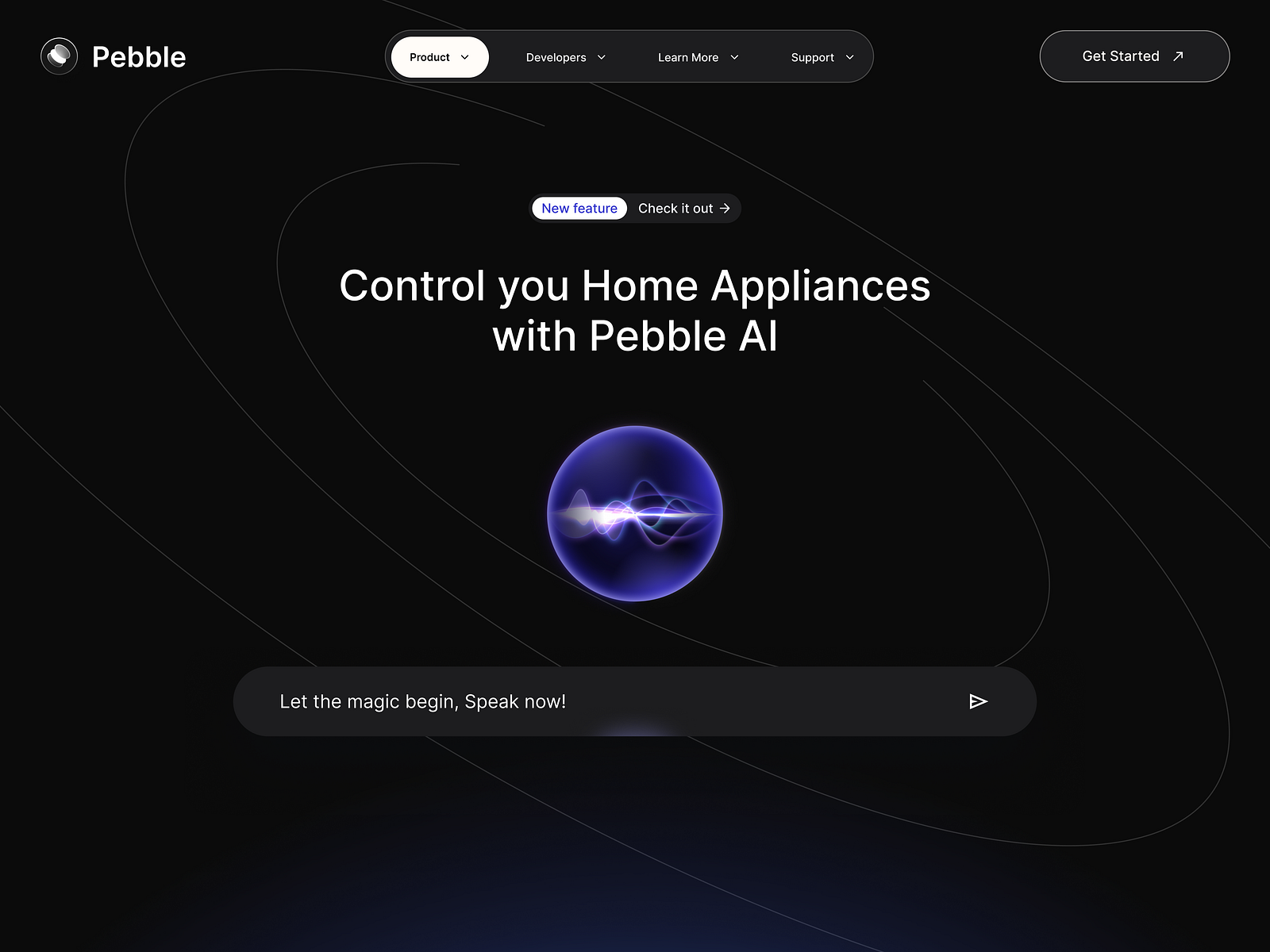 Pebble AI Hero Section by Pomaline Moses Olanrewaju on Dribbble