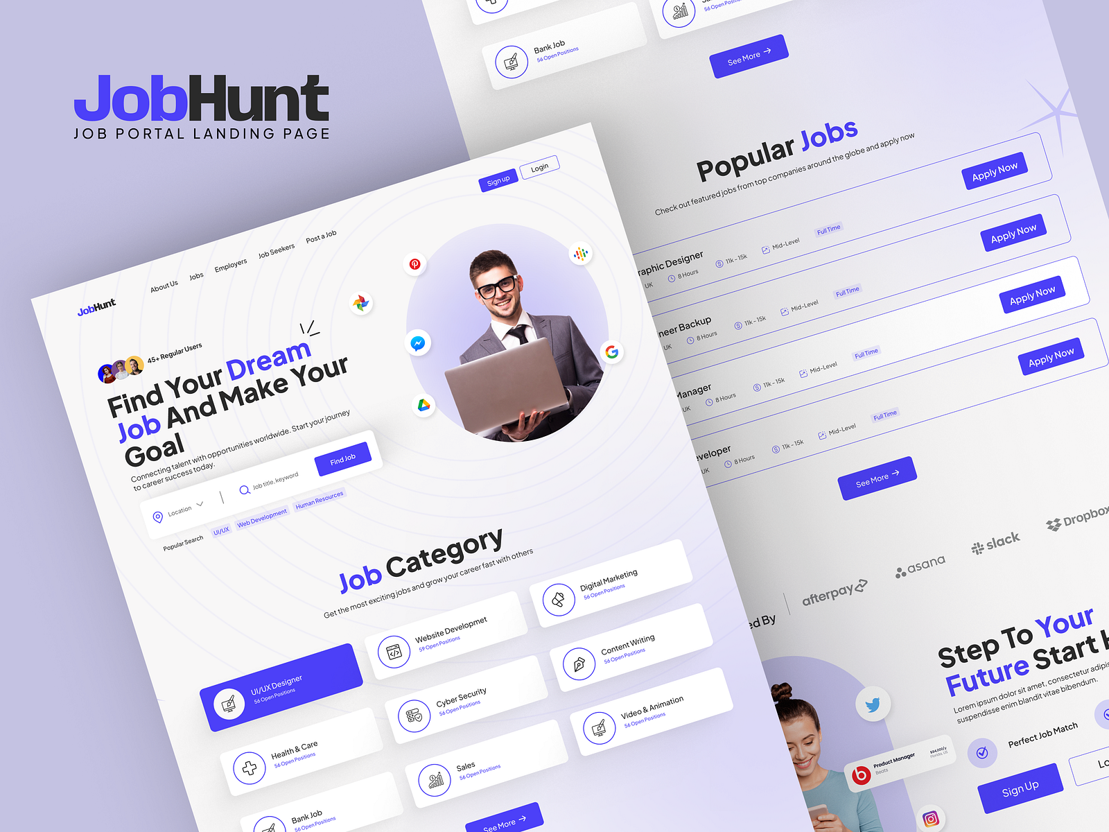 Job Portal Landing Page Design by Usama on Dribbble