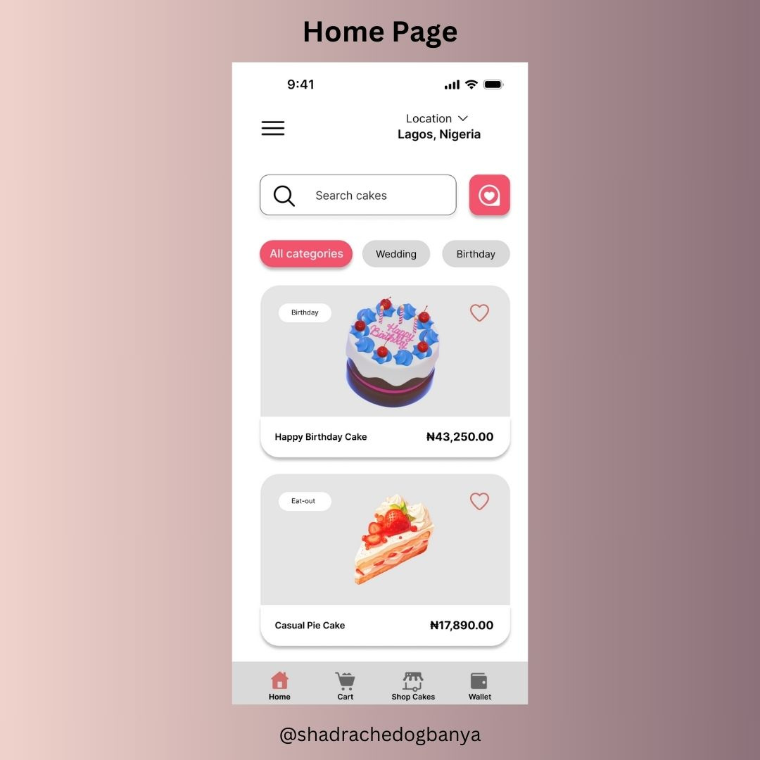 Cake App UI by SHADRACH EDOGBANYA on Dribbble