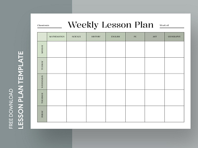 Weekly Simple Lesson Plan by Gdoc on Dribbble