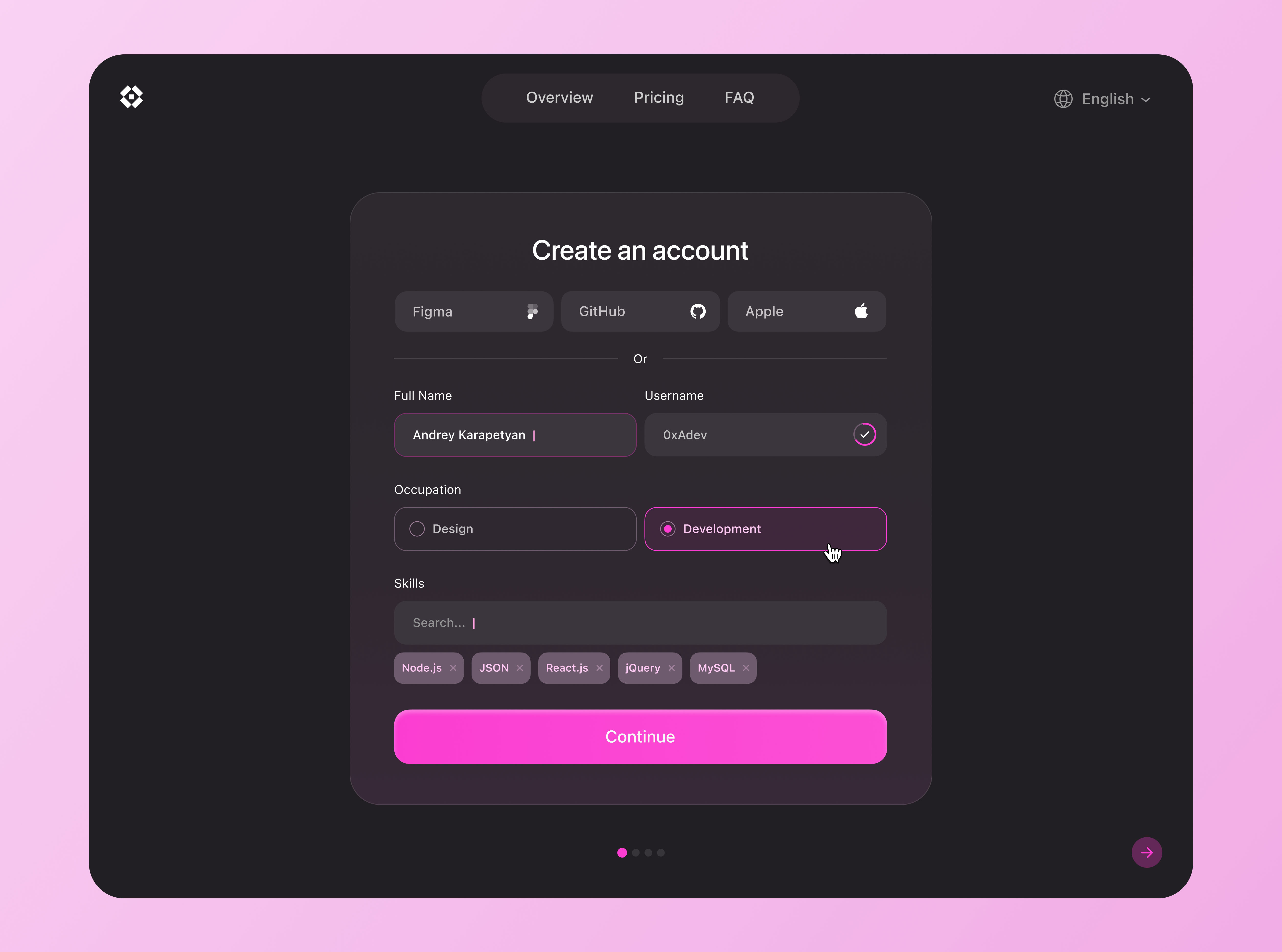 Sign Up Create An Account Page by Juliette on Dribbble