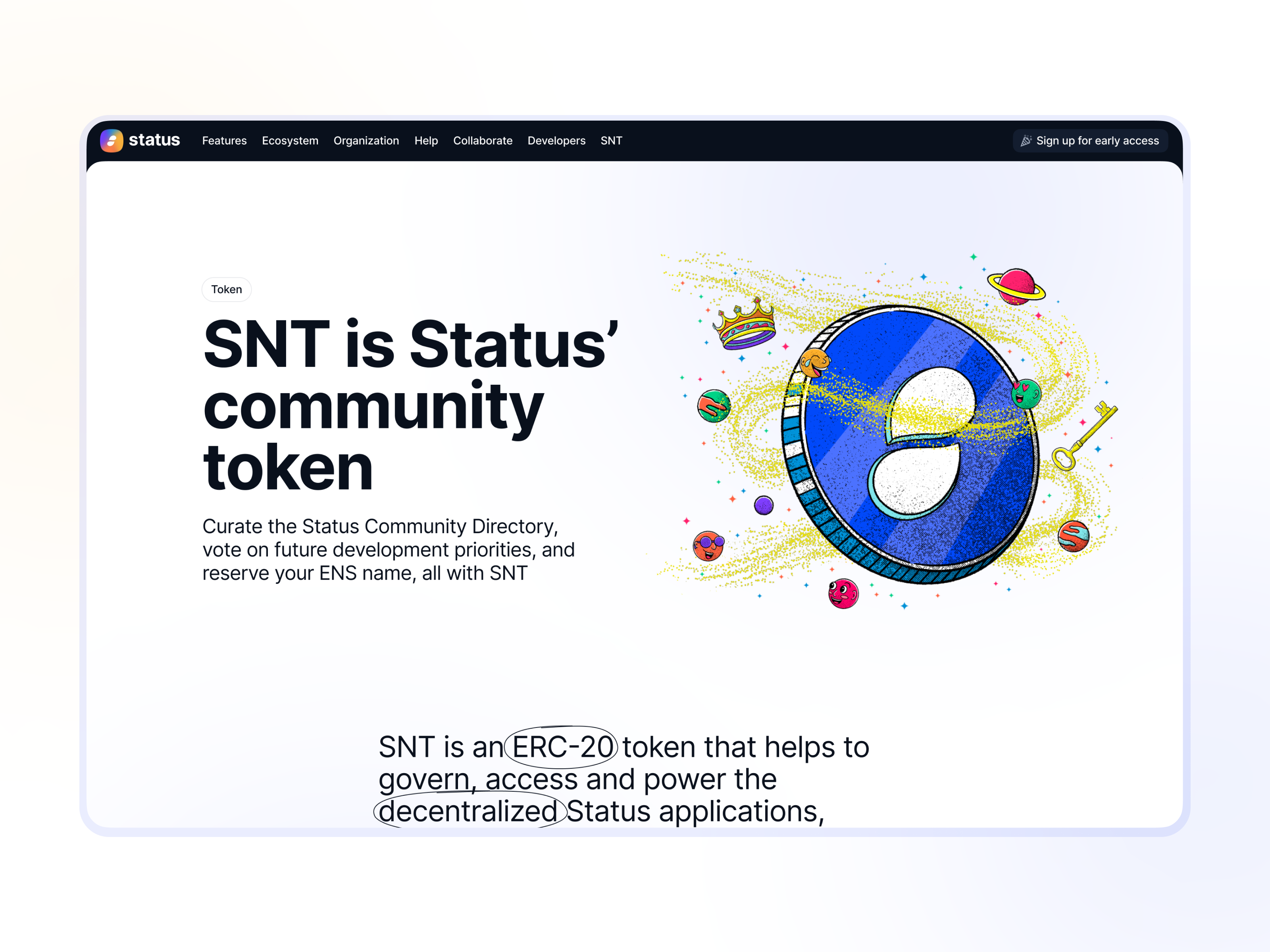 Status Token Illustration by Helena Soares for statusnetwork on Dribbble