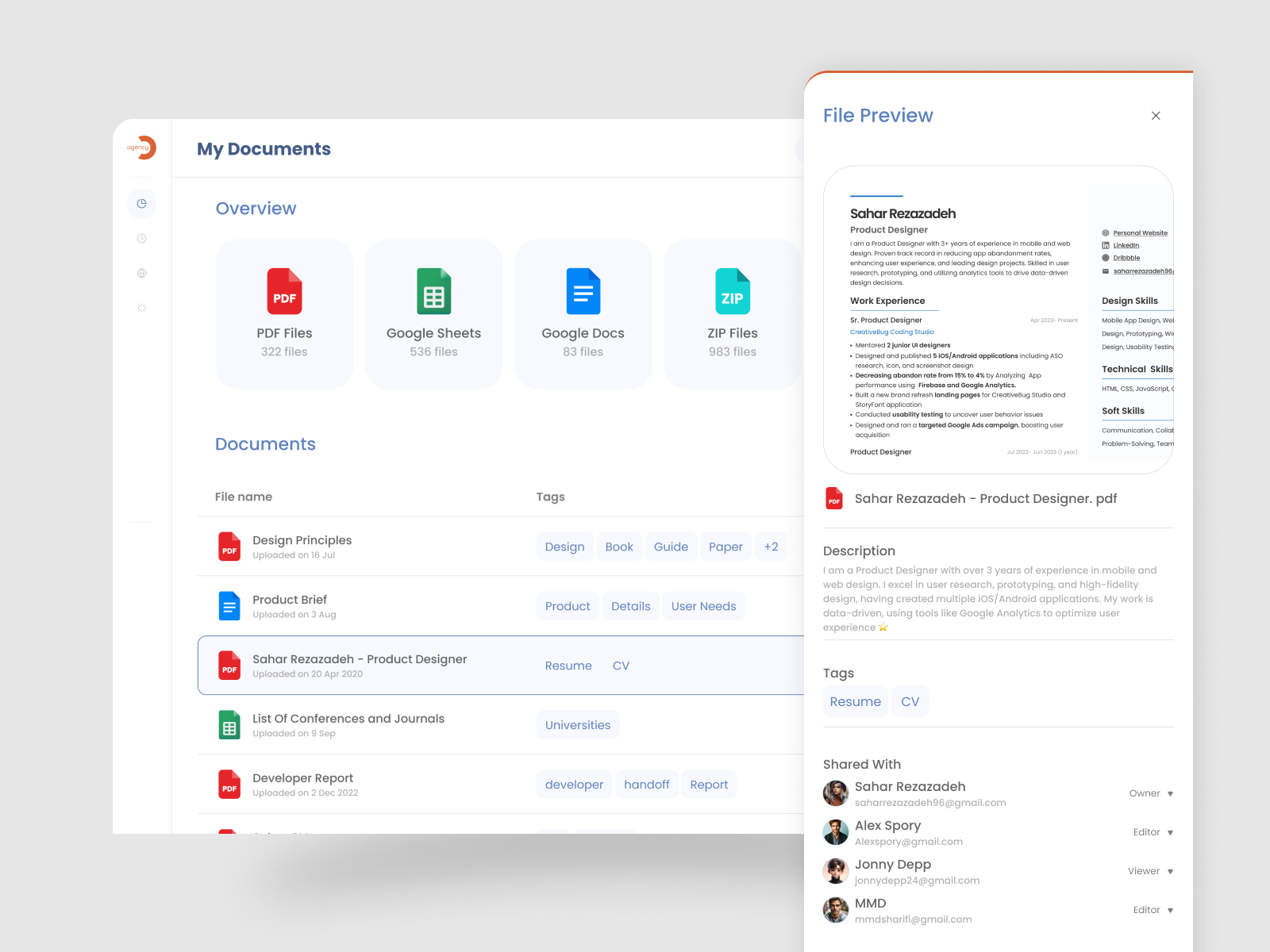 Document Management Dashboard by Sahar on Dribbble