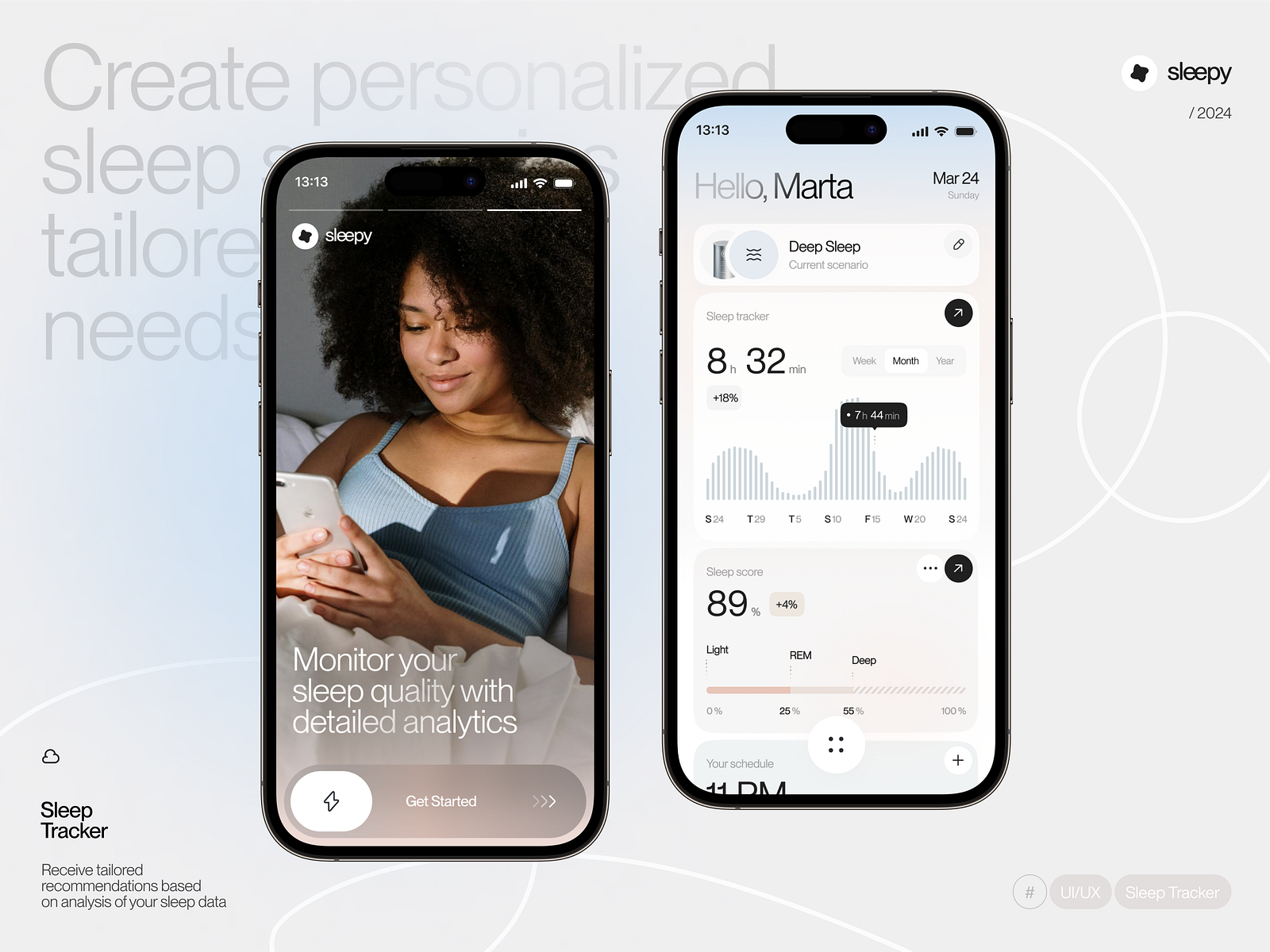 Sleep Tracker App Design by Julia Khachirova on Dribbble