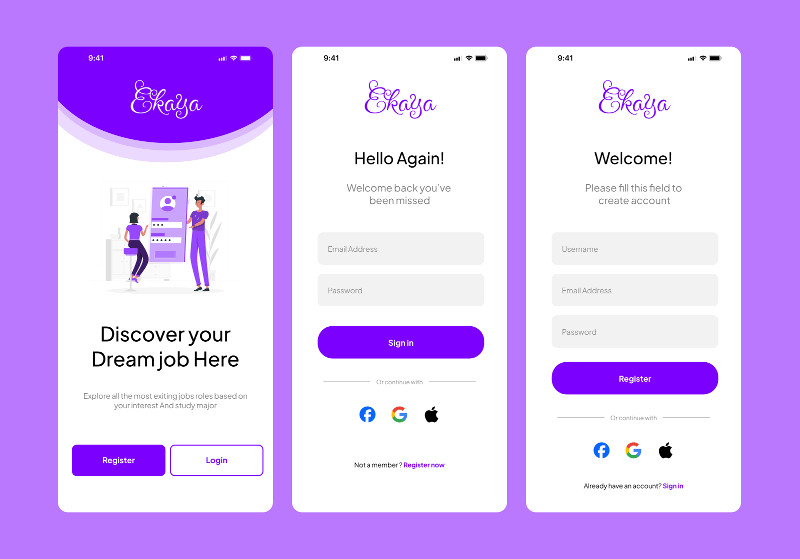 Login and Register UI by FredDesign on Dribbble